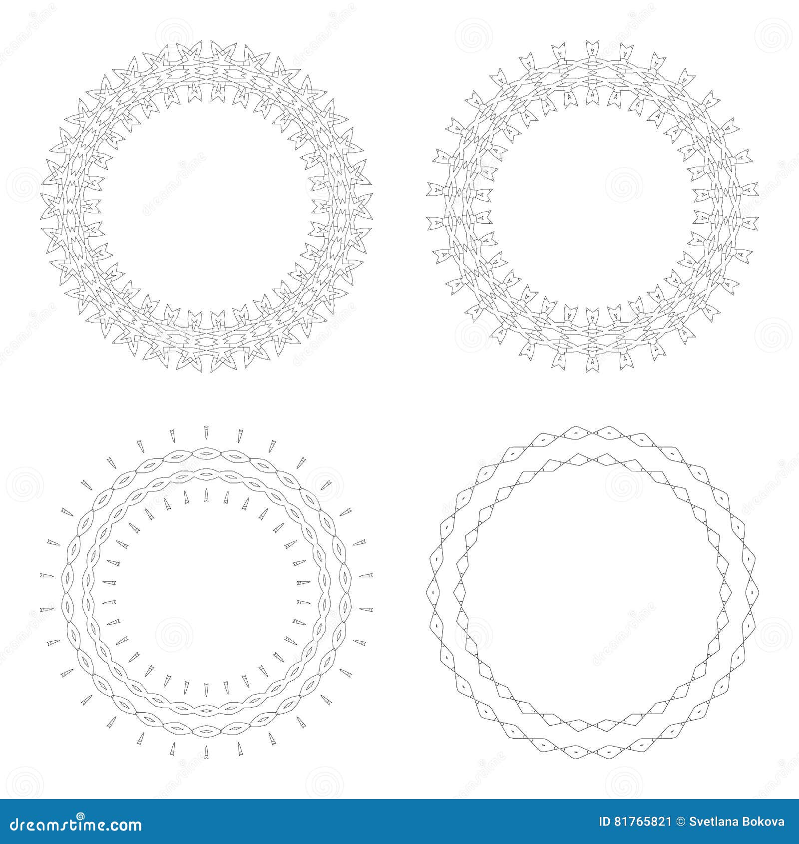 Circular Design Templates . Round Decorative Patterns. Set of Creative ...