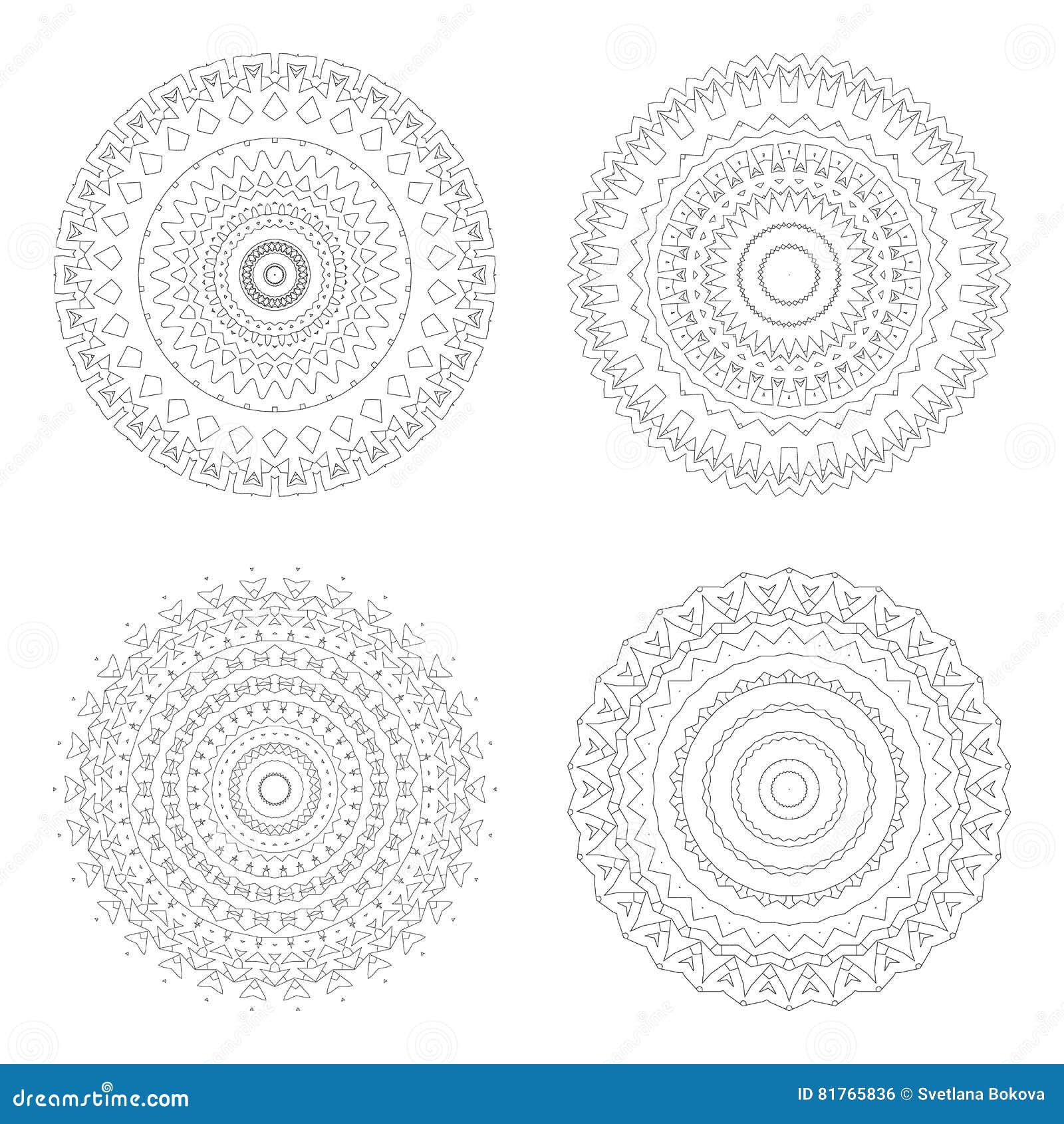 Circular Design Templates . Round Decorative Patterns. Set of Creative ...