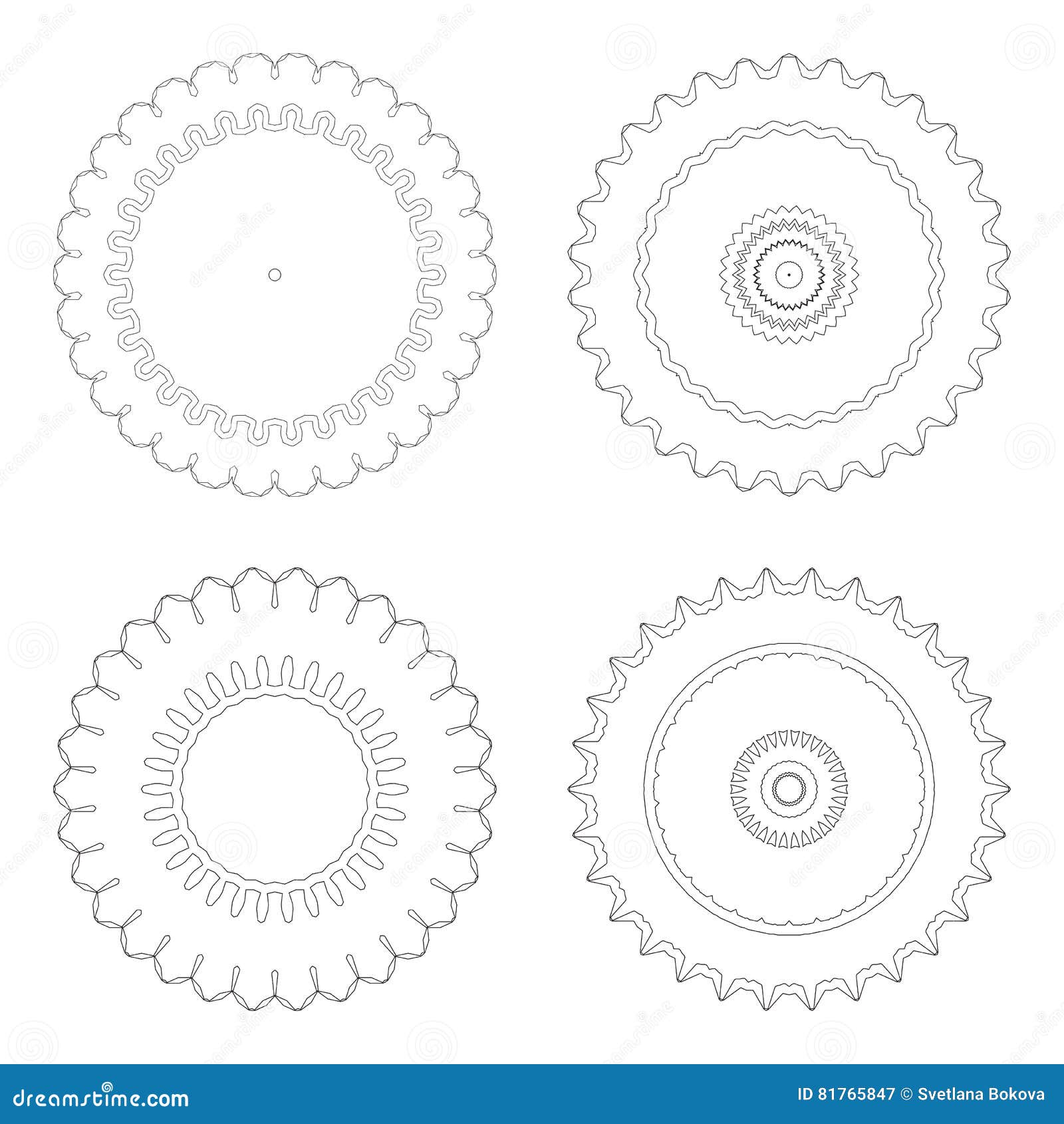 Circular Design Templates . Round Decorative Patterns. Set of Creative ...