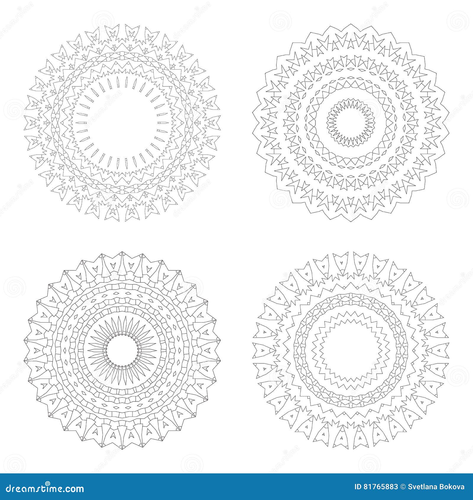 Circular Design Templates . Round Decorative Patterns. Set of Creative ...