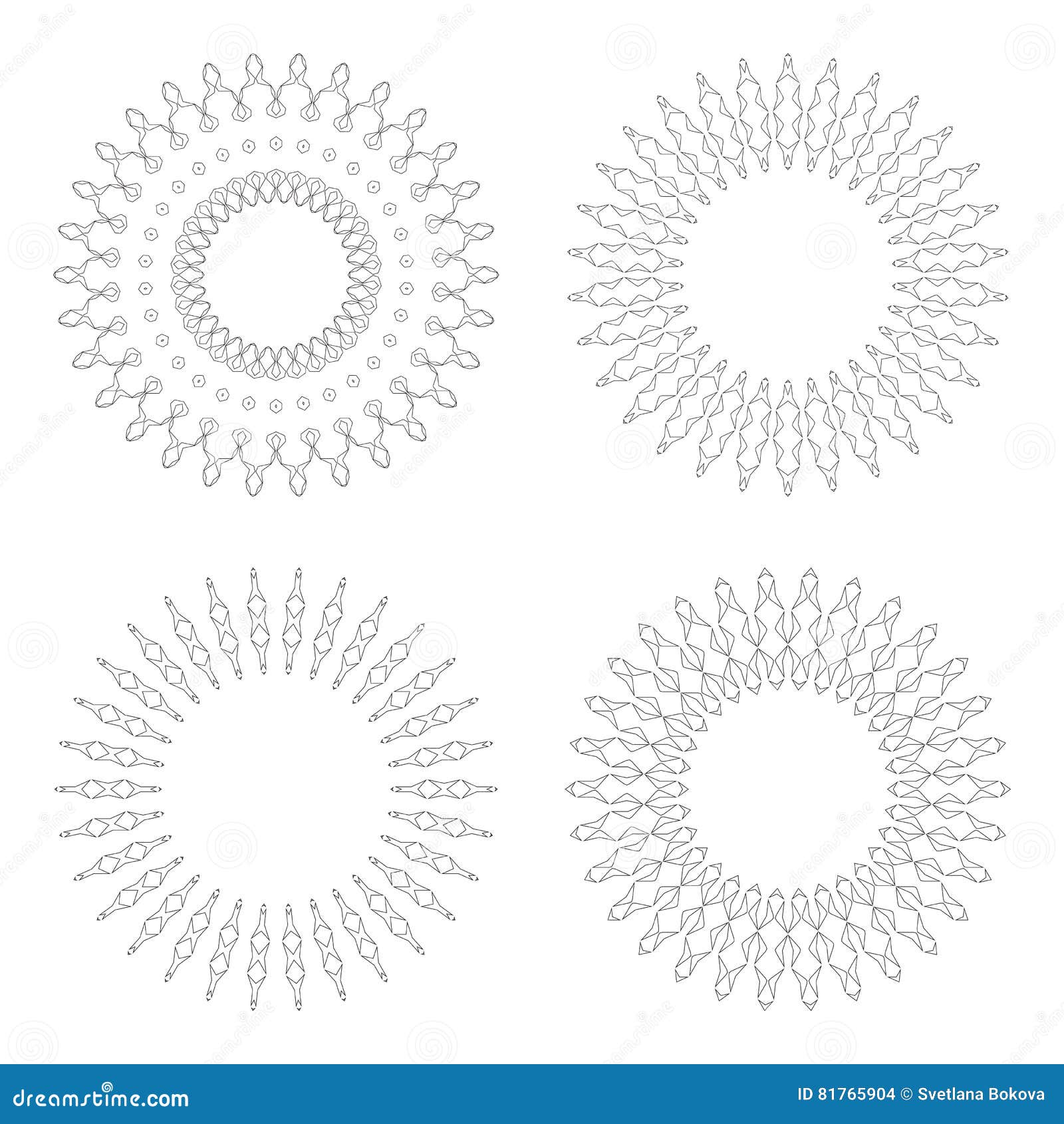 Circular Design Templates . Round Decorative Patterns. Set of Creative ...