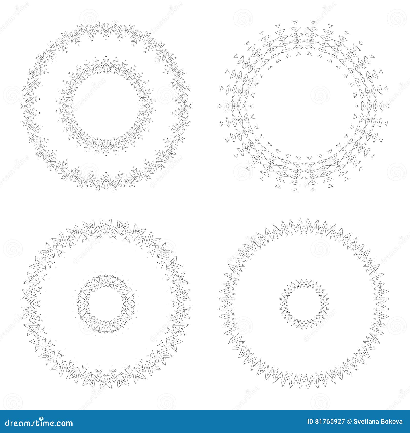 Circular Design Templates . Round Decorative Patterns. Set of Creative ...