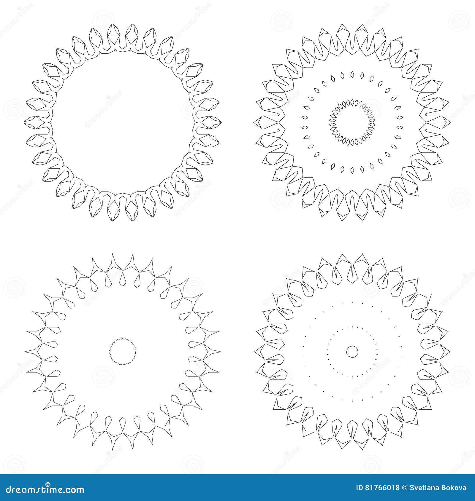 Circular Design Templates . Round Decorative Patterns. Set of Creative ...