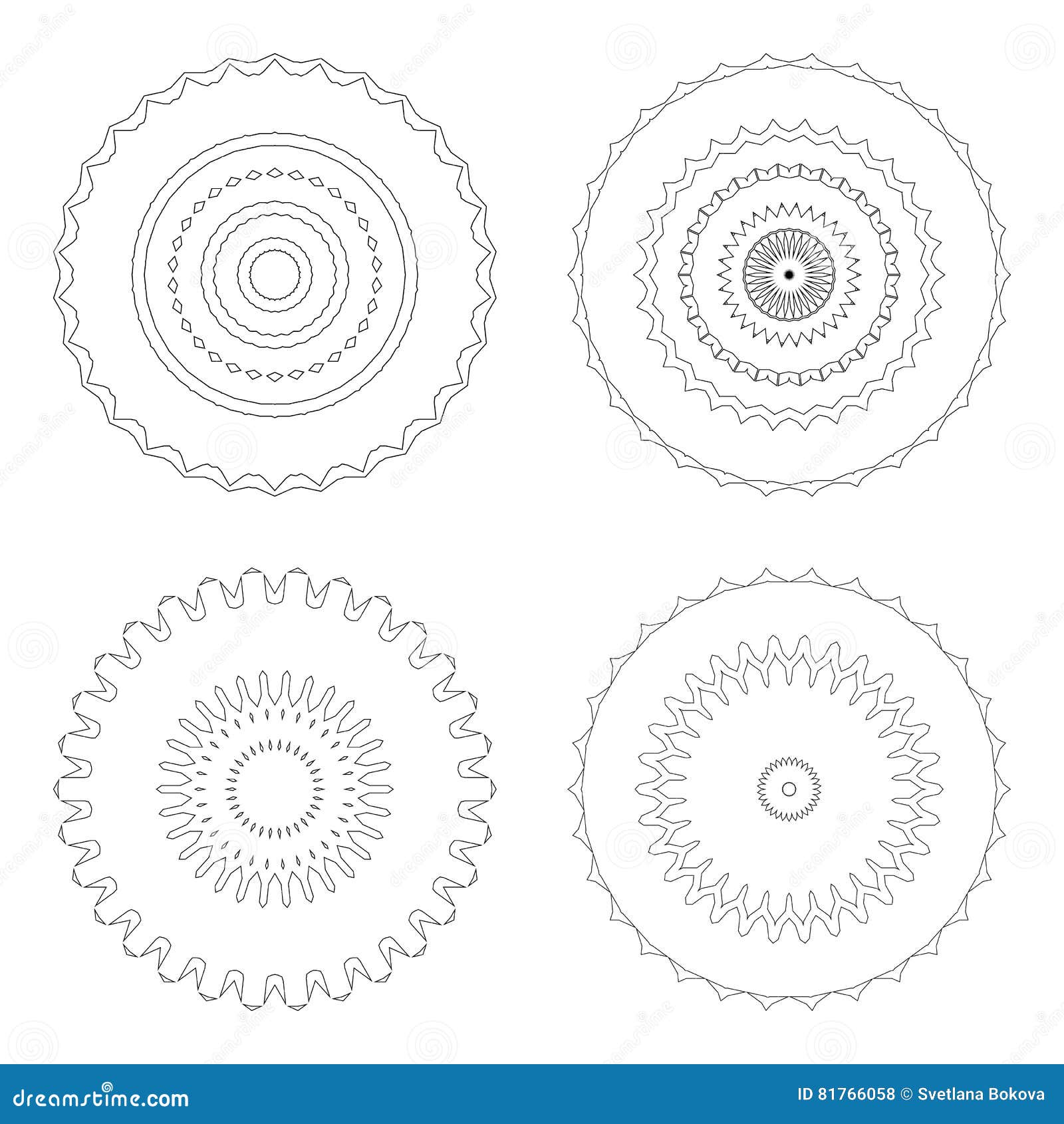 Circular Design Templates . Round Decorative Patterns. Set of Creative ...