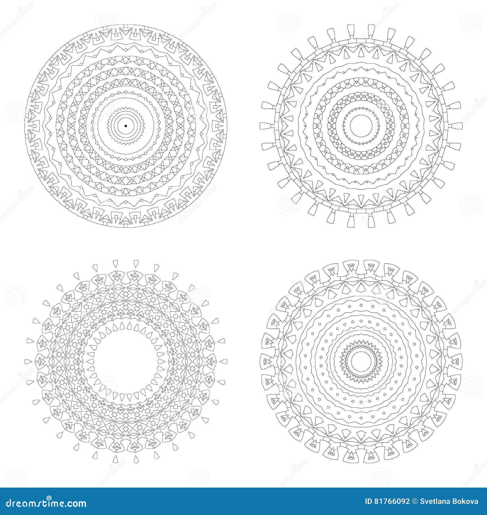 Circular Design Templates . Round Decorative Patterns. Set of Creative ...