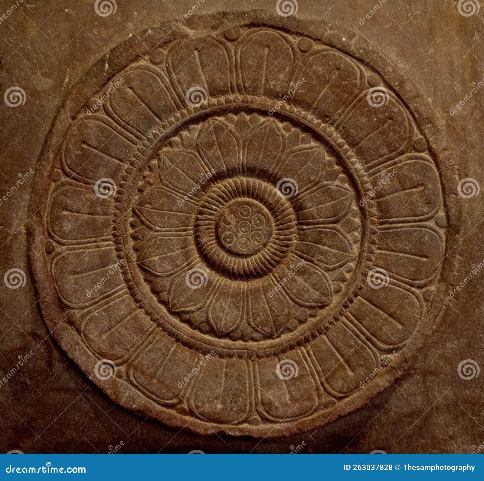 A Circular Design on the Wall of a Temple in India Editorial Stock ...