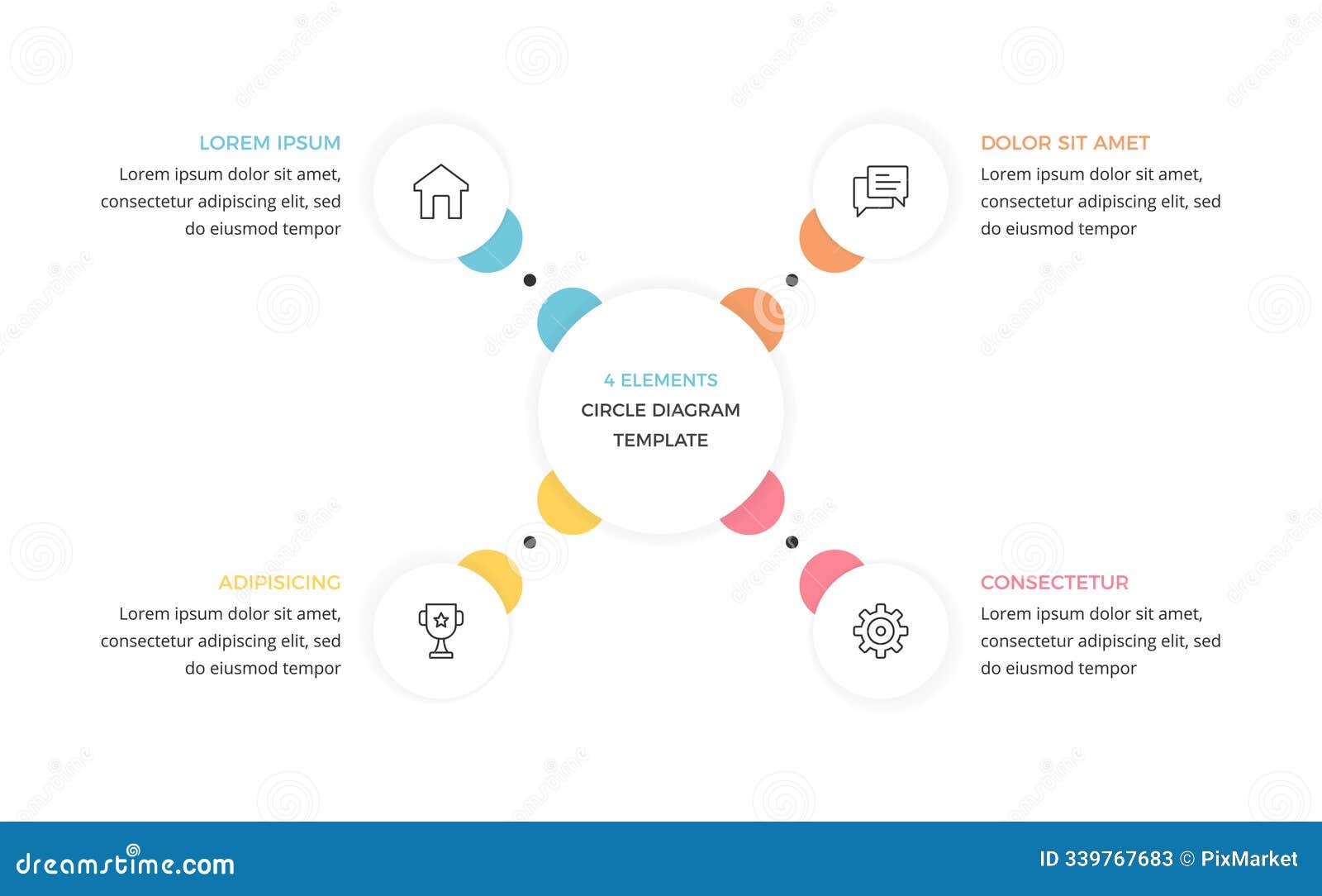 Circular Diagram Set. Pie Chart Template. Circle Infographics Concept ...