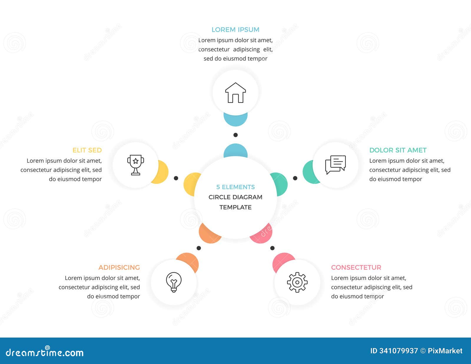 Circular Diagram Set. Pie Chart Template. Circle Infographics Concept ...