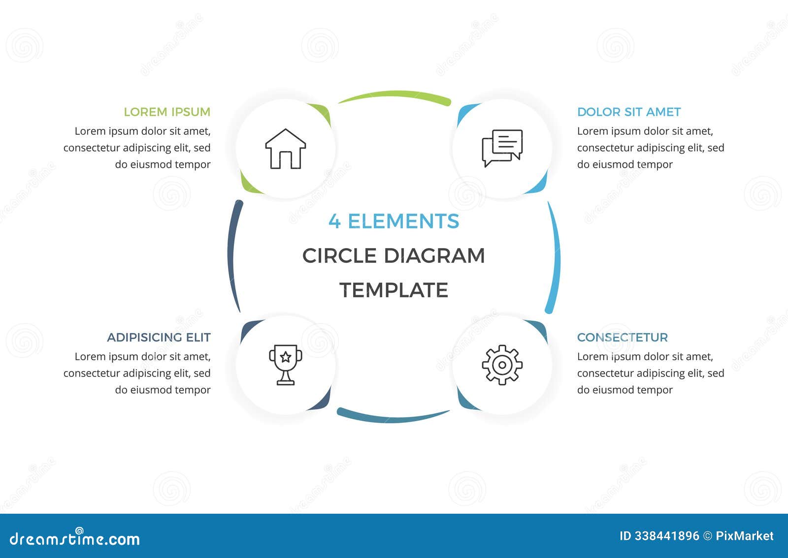 Circular Diagram Set. Pie Chart Template. Circle Infographics Concept ...