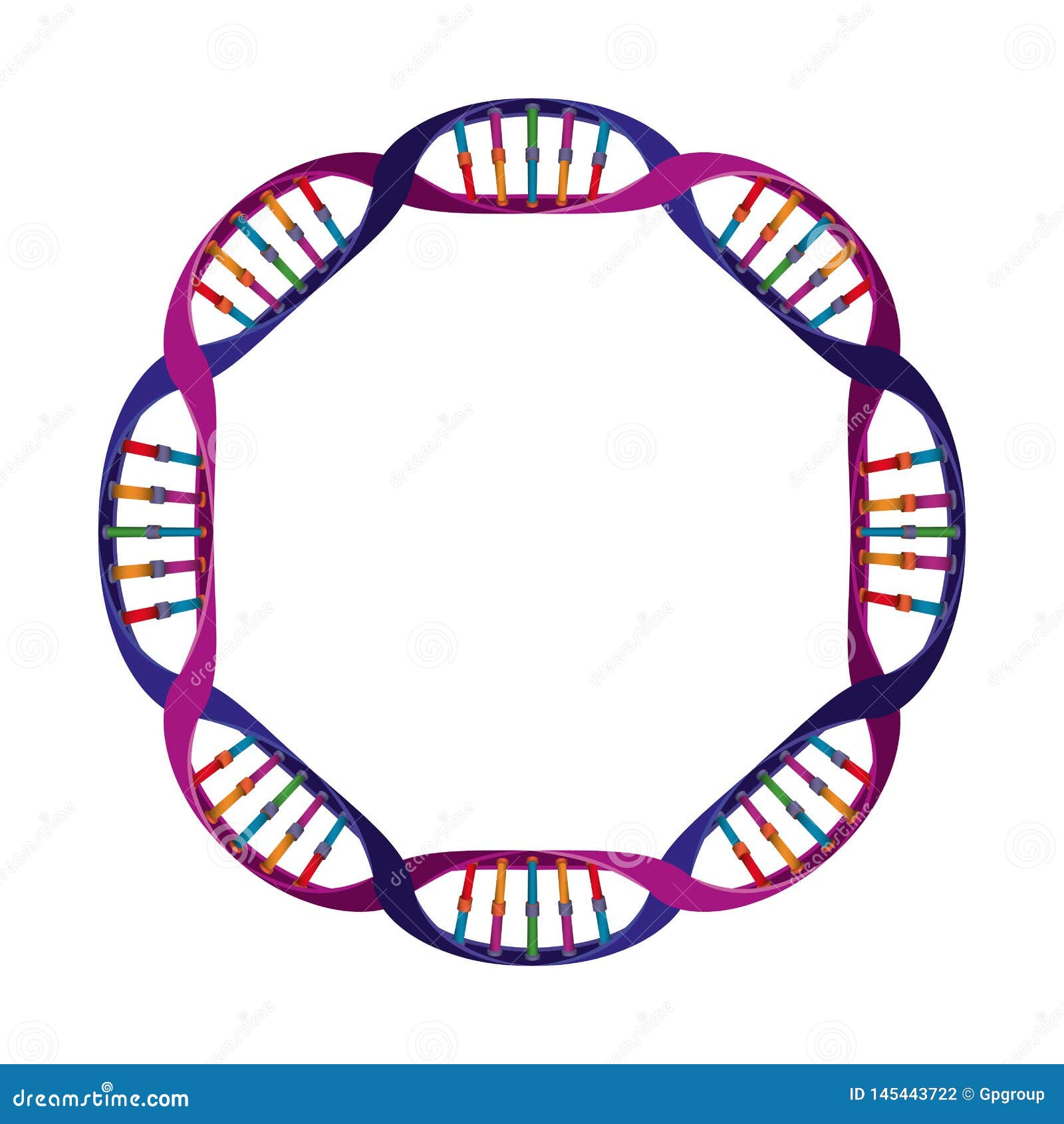 Circular Dna Chain Science Colorful Icon Stock Vector - Illustration of ...