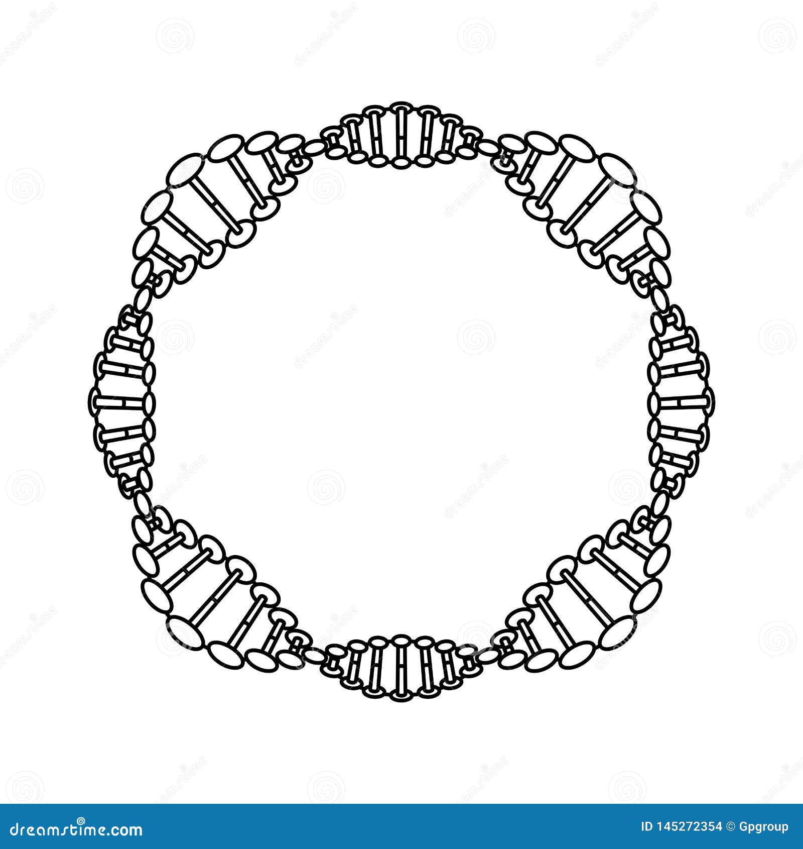 Circular Dna Chain Science Icon Stock Vector - Illustration of circular ...