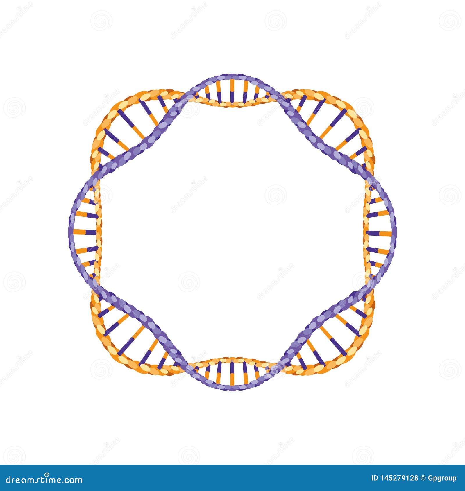 Circular Dna Chain Science Icon Stock Vector - Illustration of bright ...
