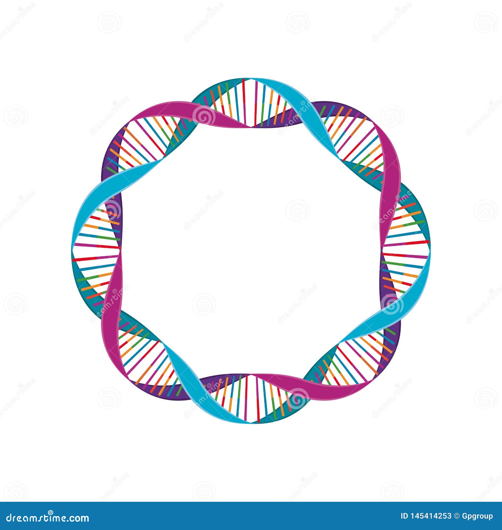 Circular Dna Chain Science Icon Stock Vector - Illustration of genetic ...