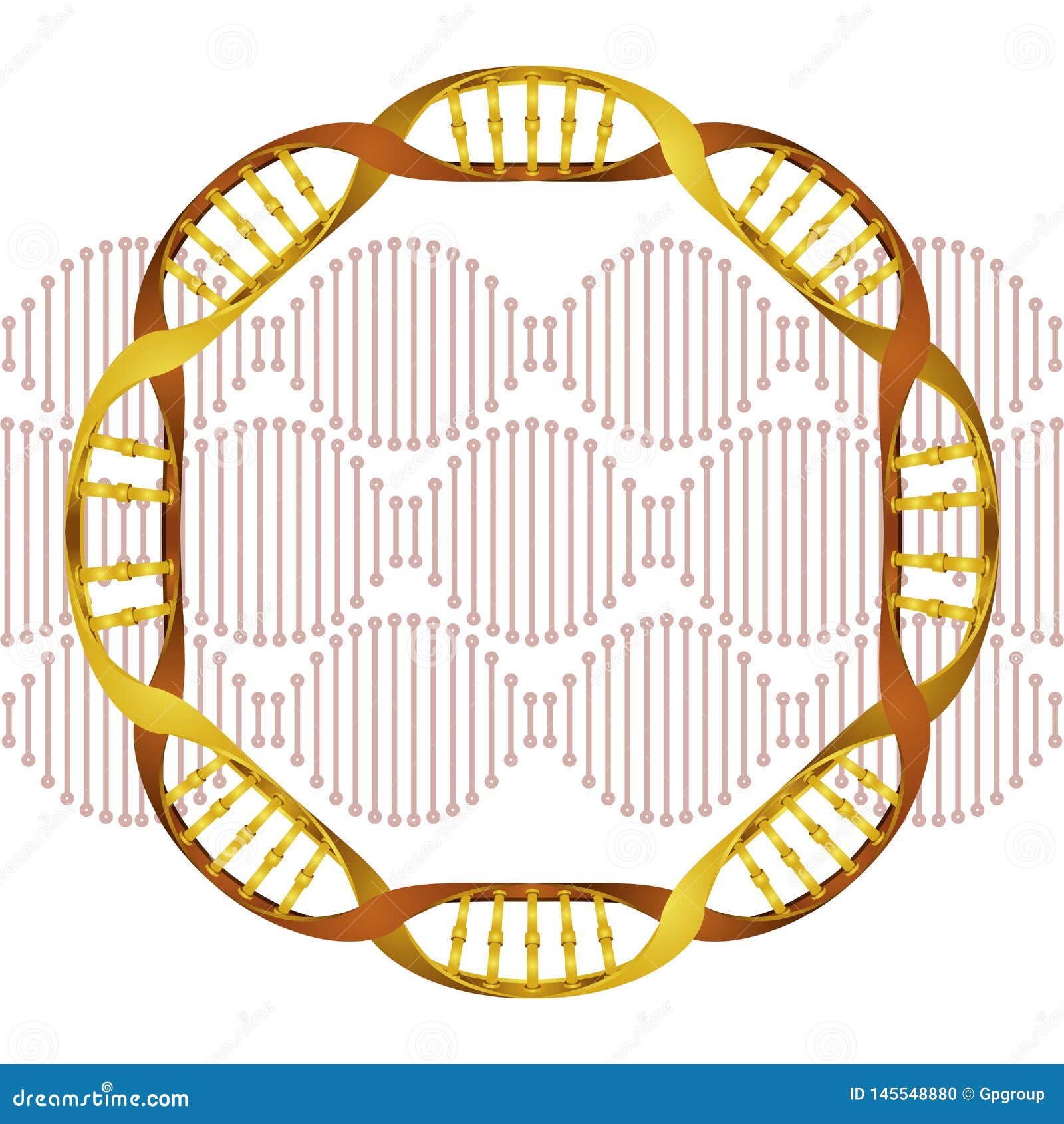Circular Dna Chain Science Icon Stock Vector - Illustration of circle ...