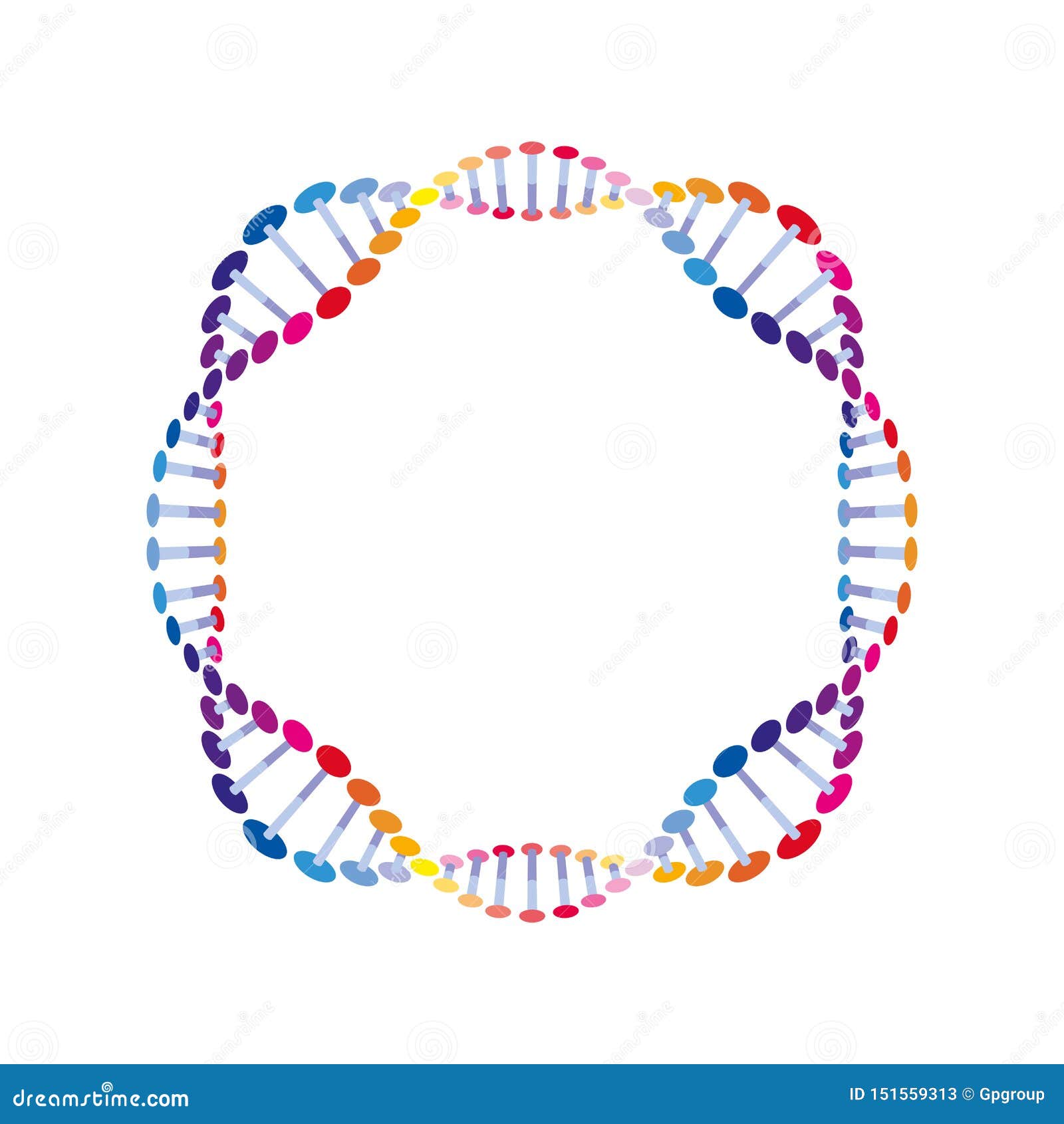 Circular Dna Chain Science Icon Stock Vector - Illustration of code ...