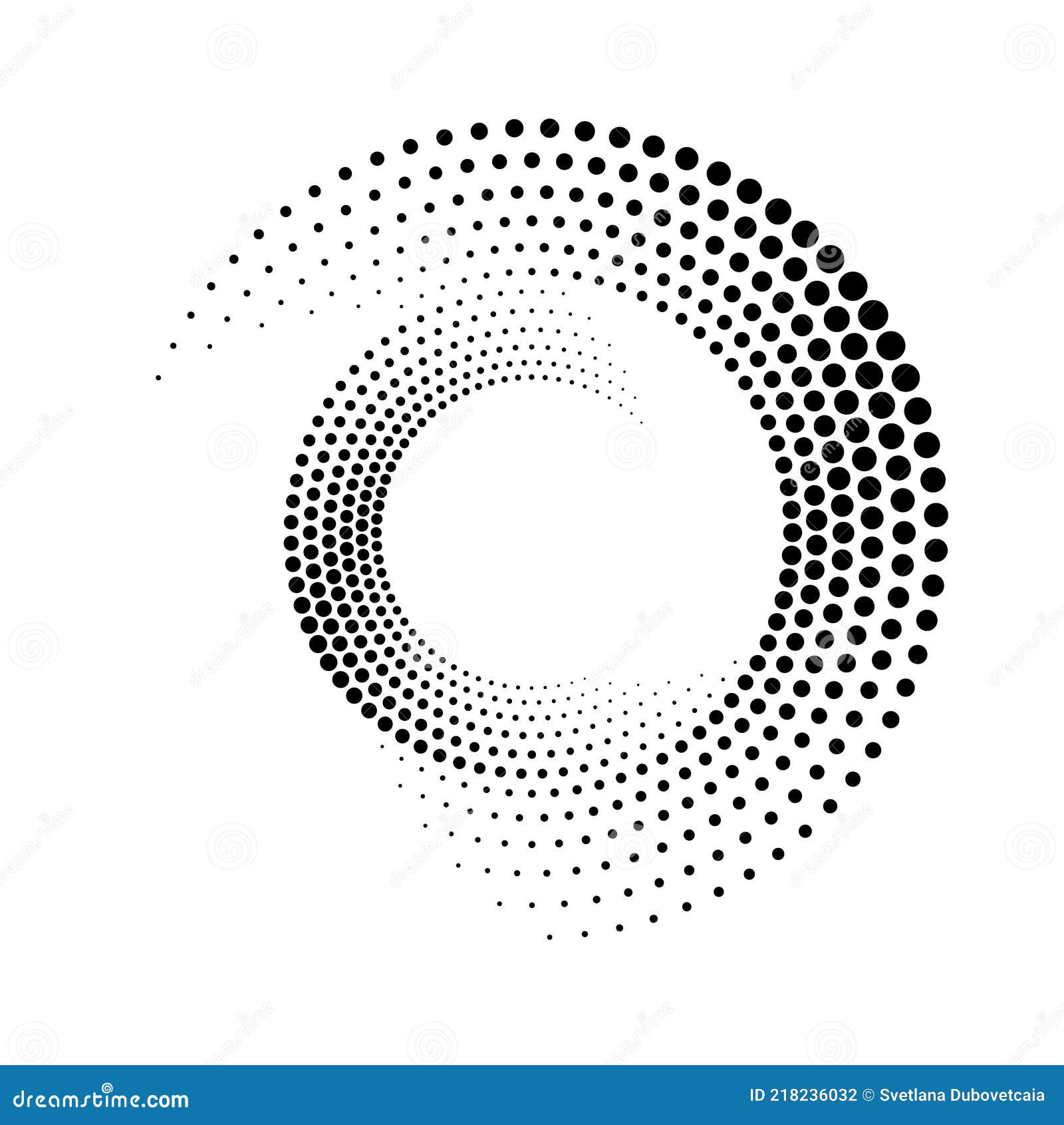 Circular Dot Frame. Circle Border with Effect Halftone. Modern Faded ...