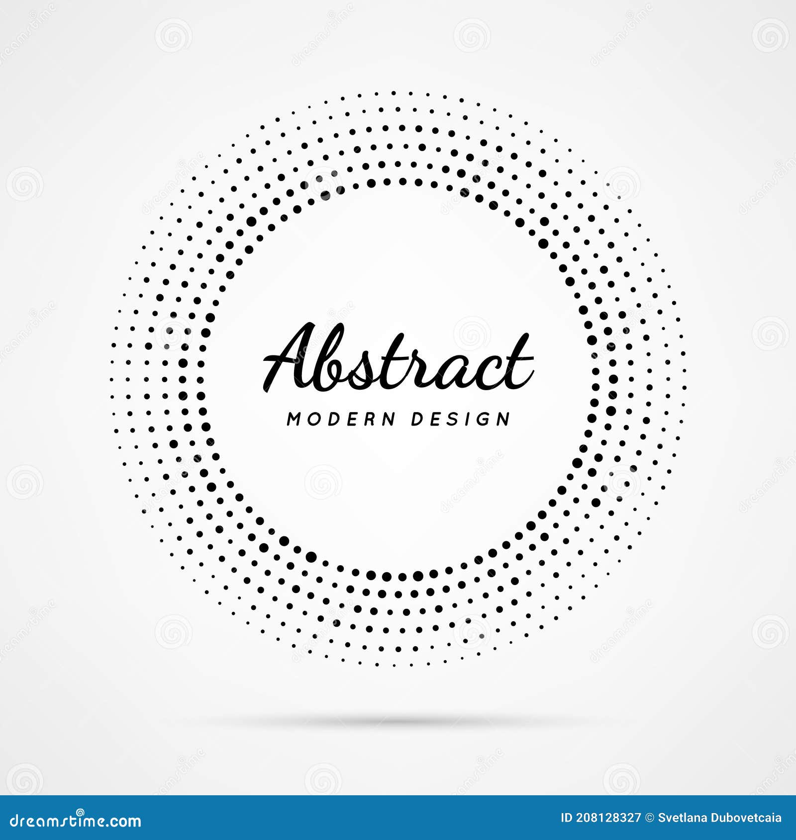 Circular Dot Frame. Circle Border with Effect Halftone. Modern Faded ...