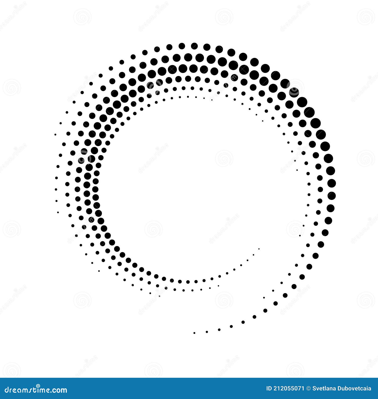 Circular Dot Frame. Circle Border with Effect Halftone. Modern Faded ...
