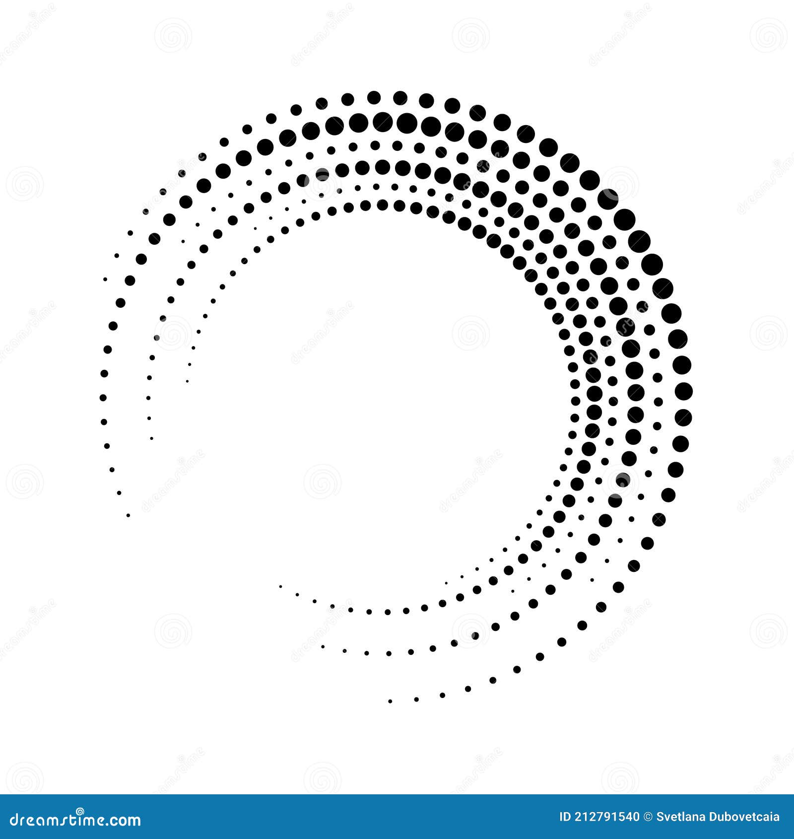 Circular Dot Frame. Circle Border with Effect Halftone. Modern Faded ...