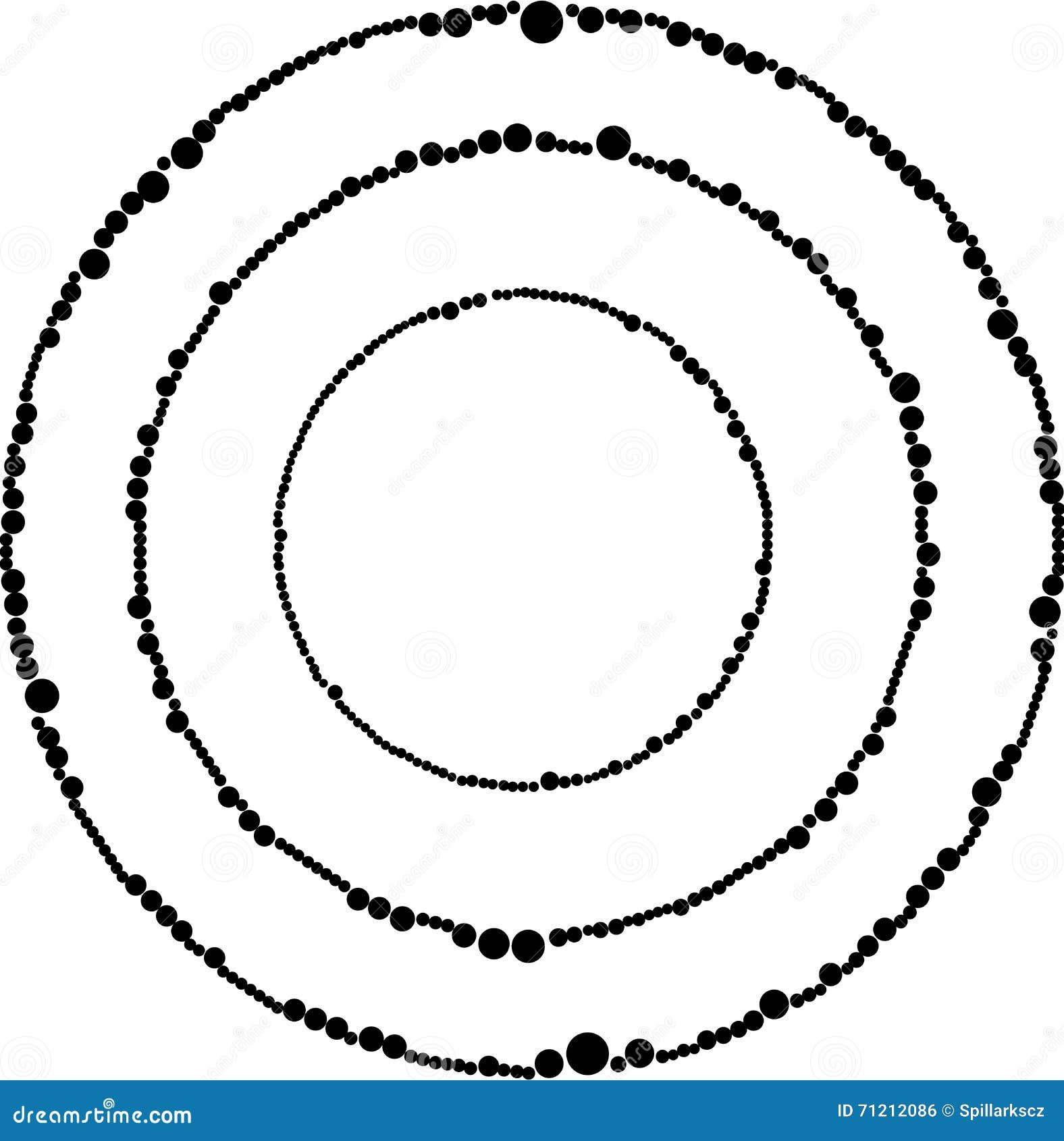 Circular Dotted Frames in Black and White Stock Vector - Illustration ...