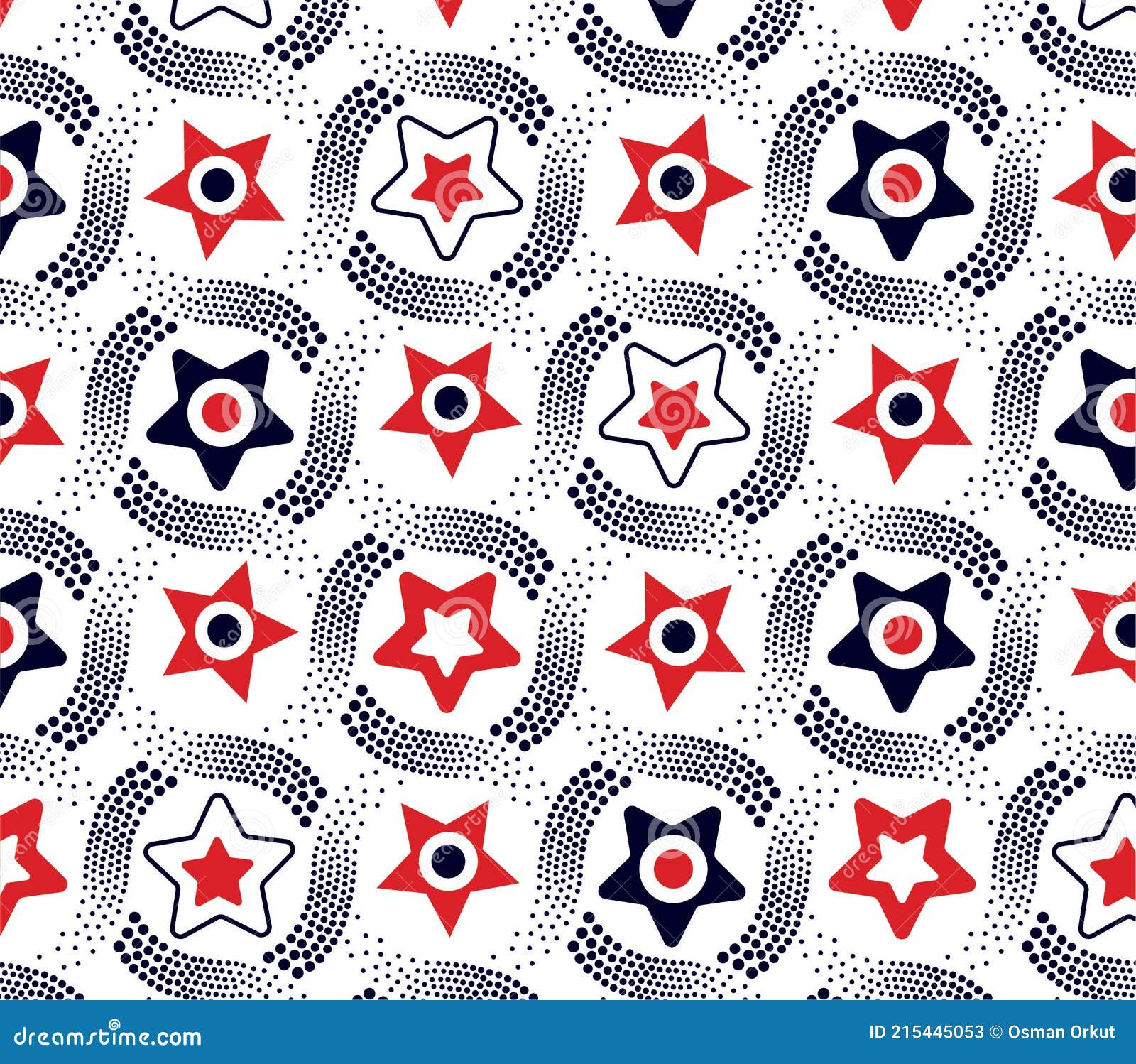 Stars Pattern in Circular Dotted Stock Vector - Illustration of repeat ...