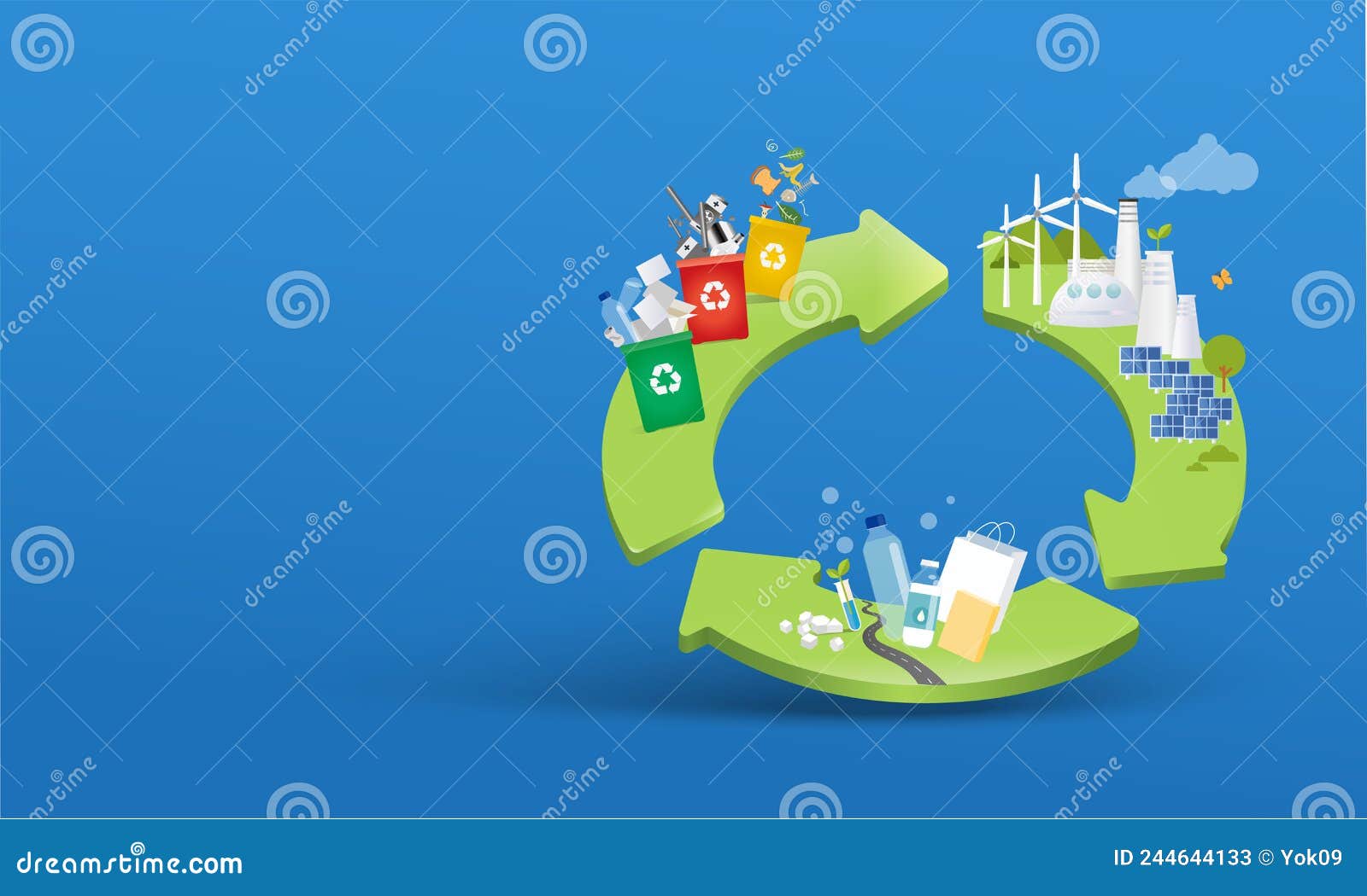 Circular Economy Concept Illustration. Vector Illustration Of Circular ...