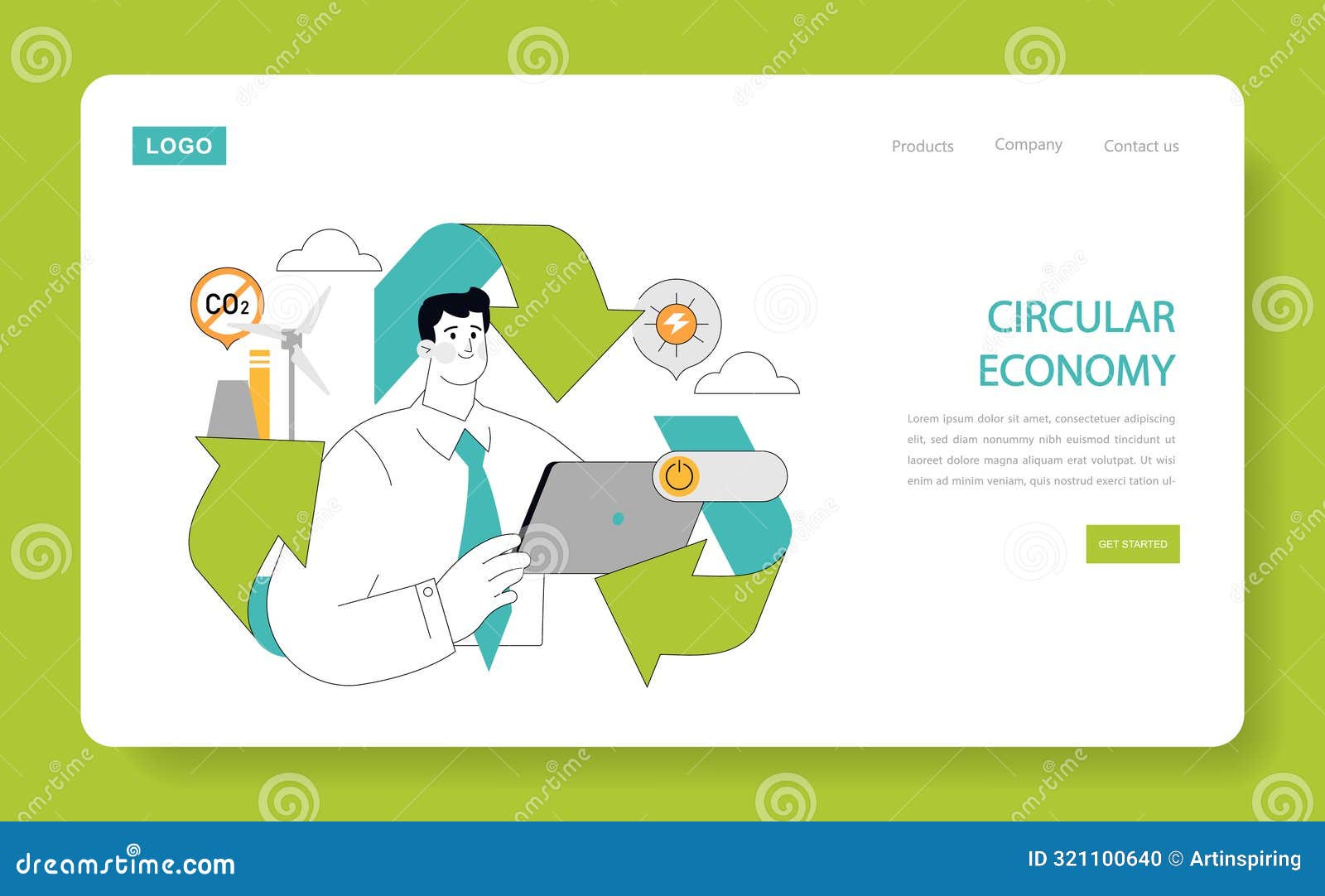 Circular Economy Vector Illustration Stock Illustration - Illustration ...