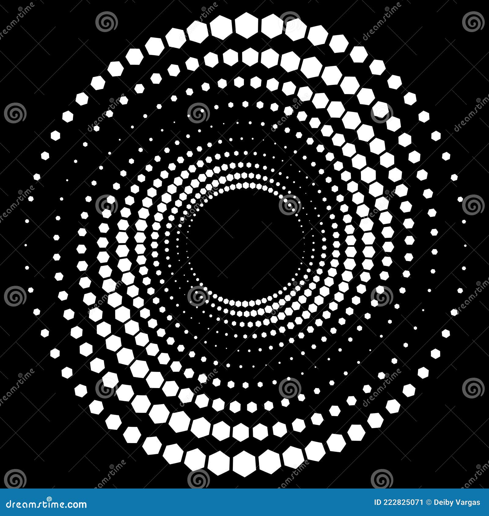 Circular Effect with Hexagon Stock Vector - Illustration of shape ...