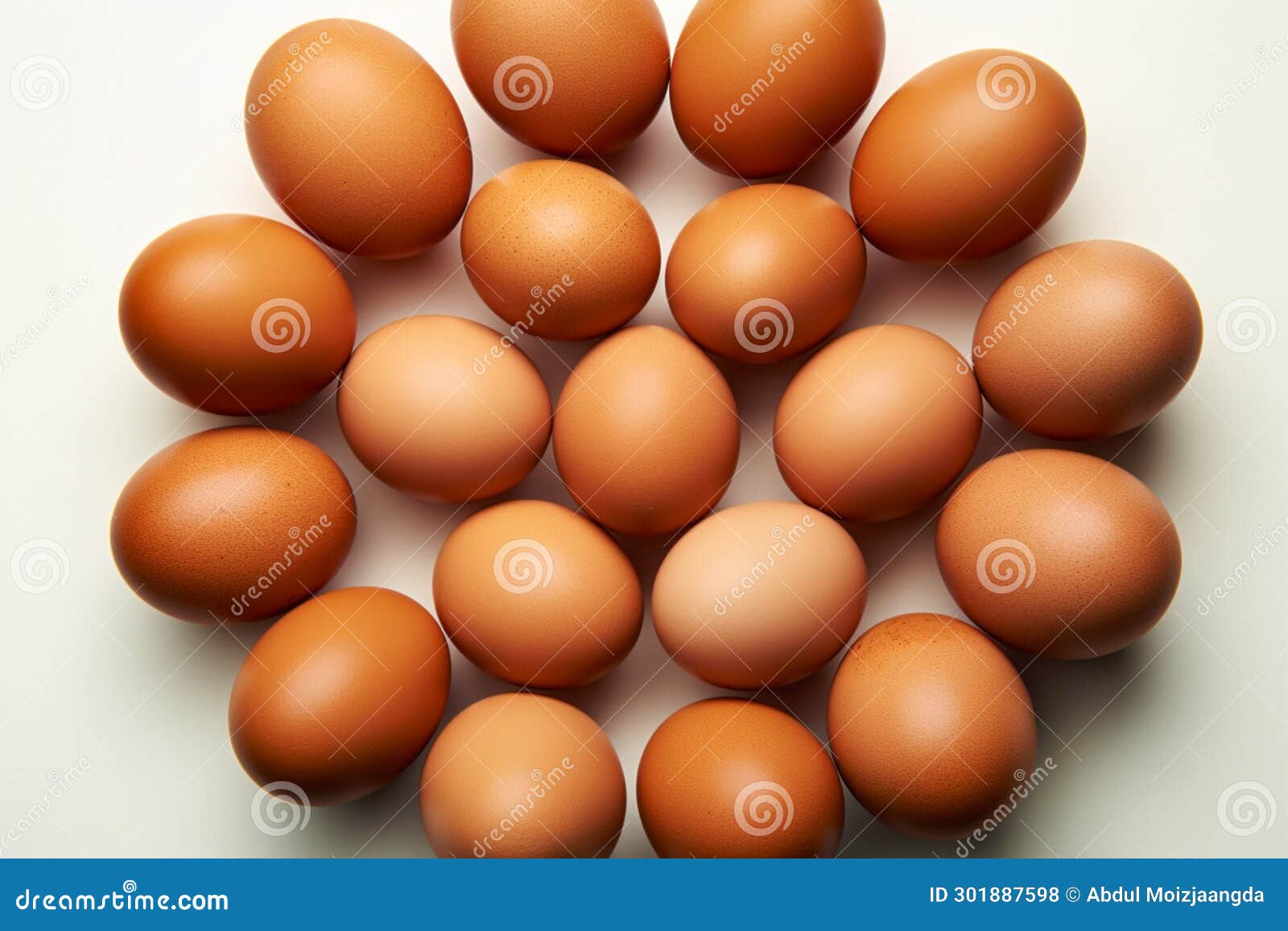 Circular Eggs Brown Chicken Eggs Artfully Arranged in a Sharp Circle ...