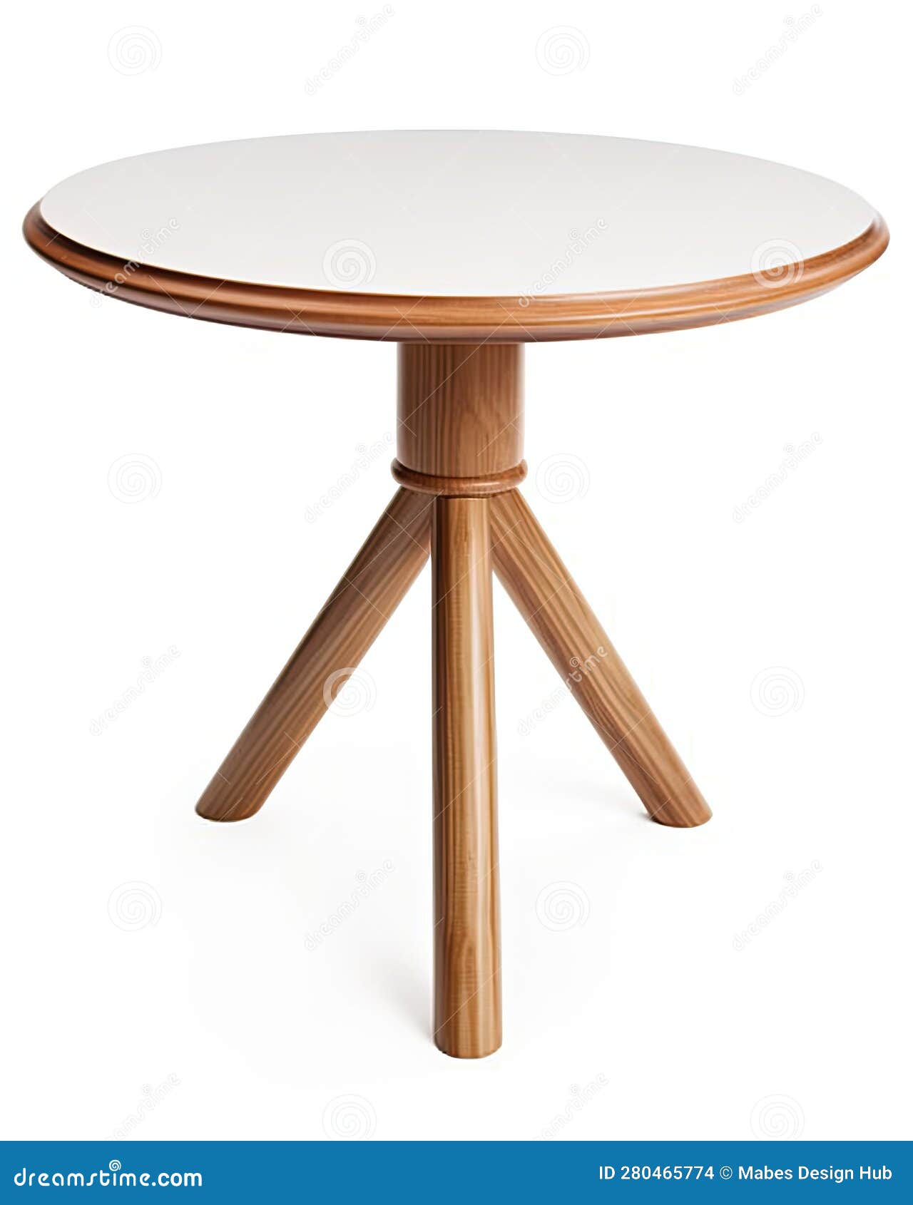 Circular Elegance: Round Table Isolated on White Background Stock ...