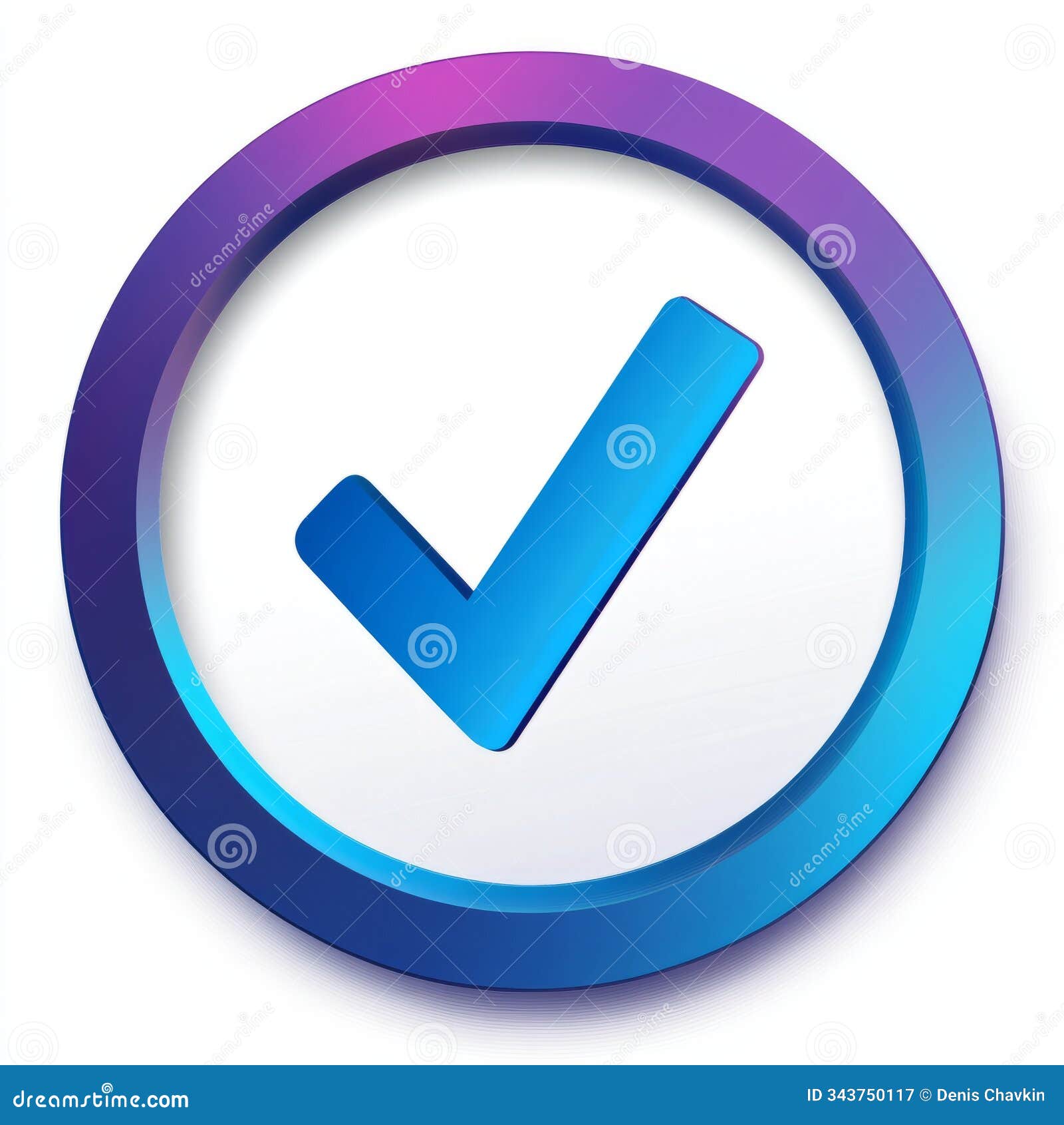 A Circular Emblem with a Blue Check Mark Symbol Stock Image - Image of ...
