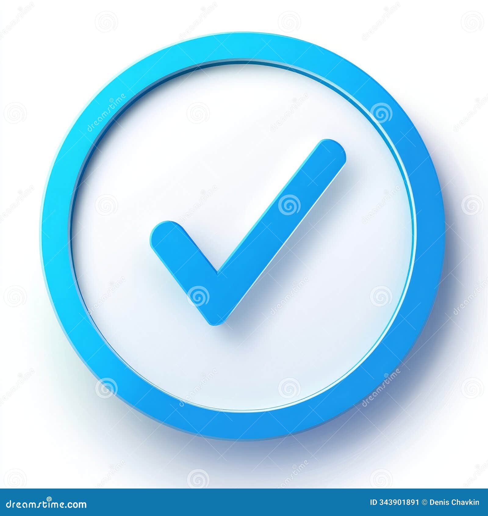 A Circular Emblem with a Blue Check Mark Symbol Stock Image - Image of ...