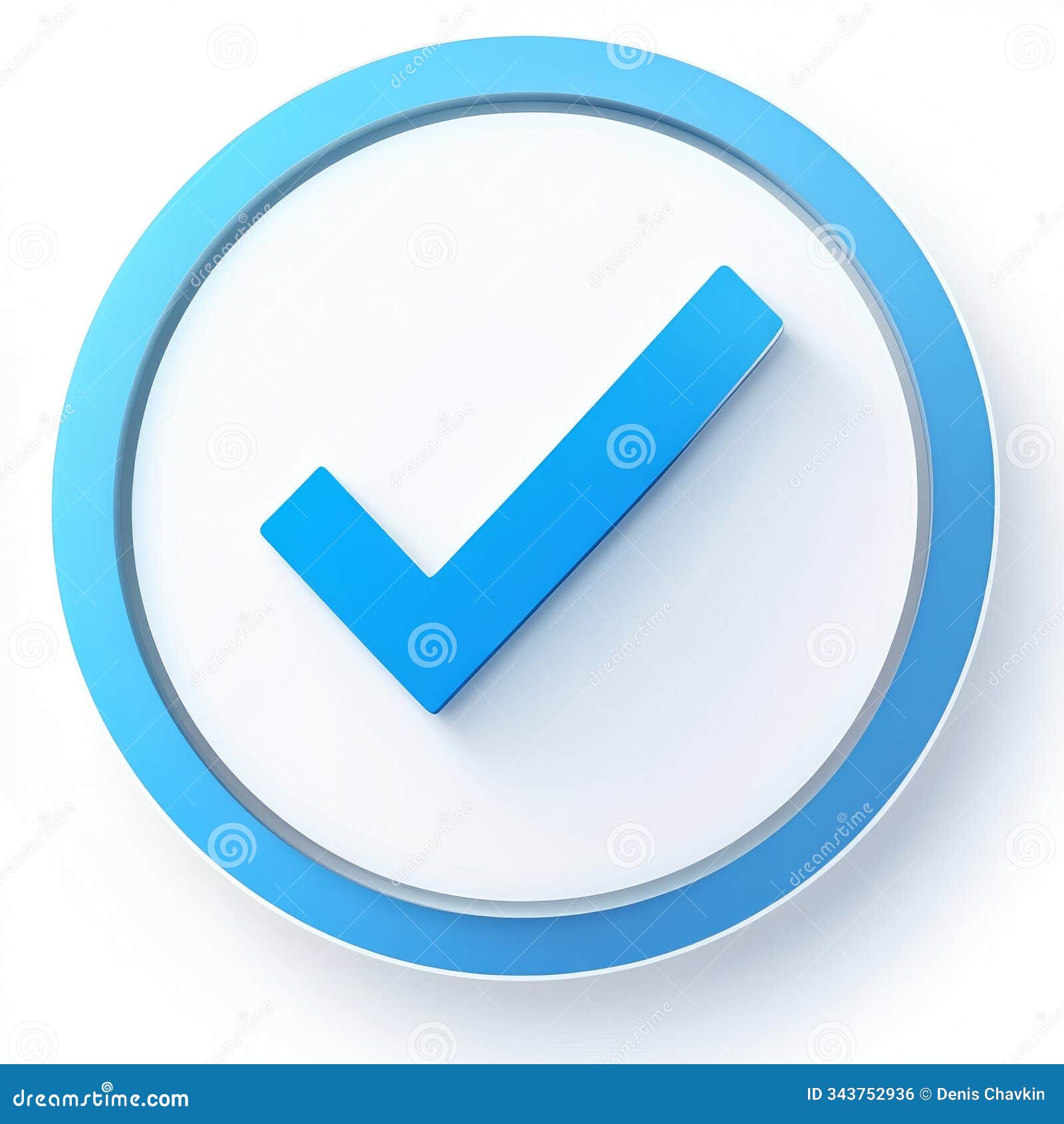 A Circular Emblem with a Blue Check Mark Symbol Stock Photo - Image of ...