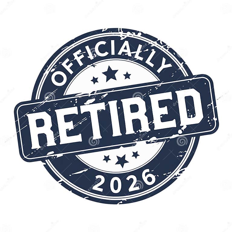 A Circular Emblem Features the Words Officially Retired 2026 Stock ...