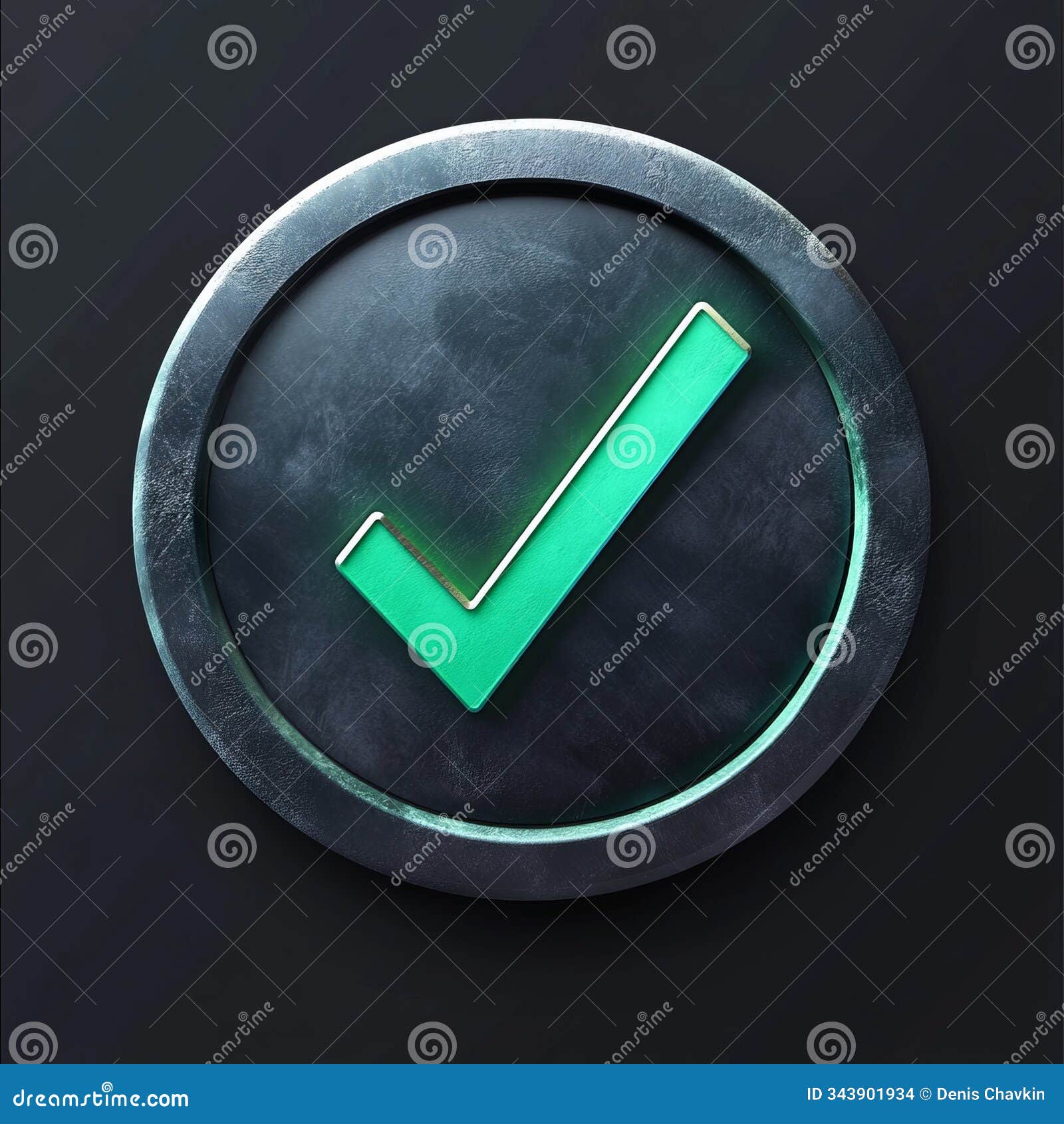 A Circular Emblem with a Green Check Mark Symbol Stock Photo - Image of ...