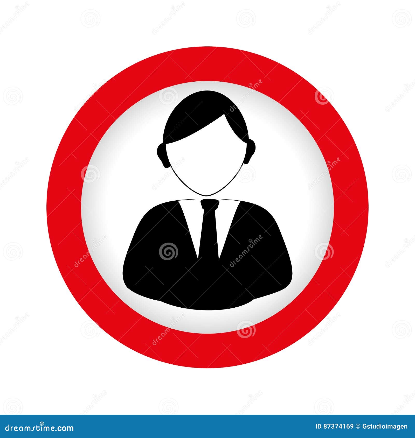 Circular Emblem with Half Body Man in Formal Suit Stock Vector ...