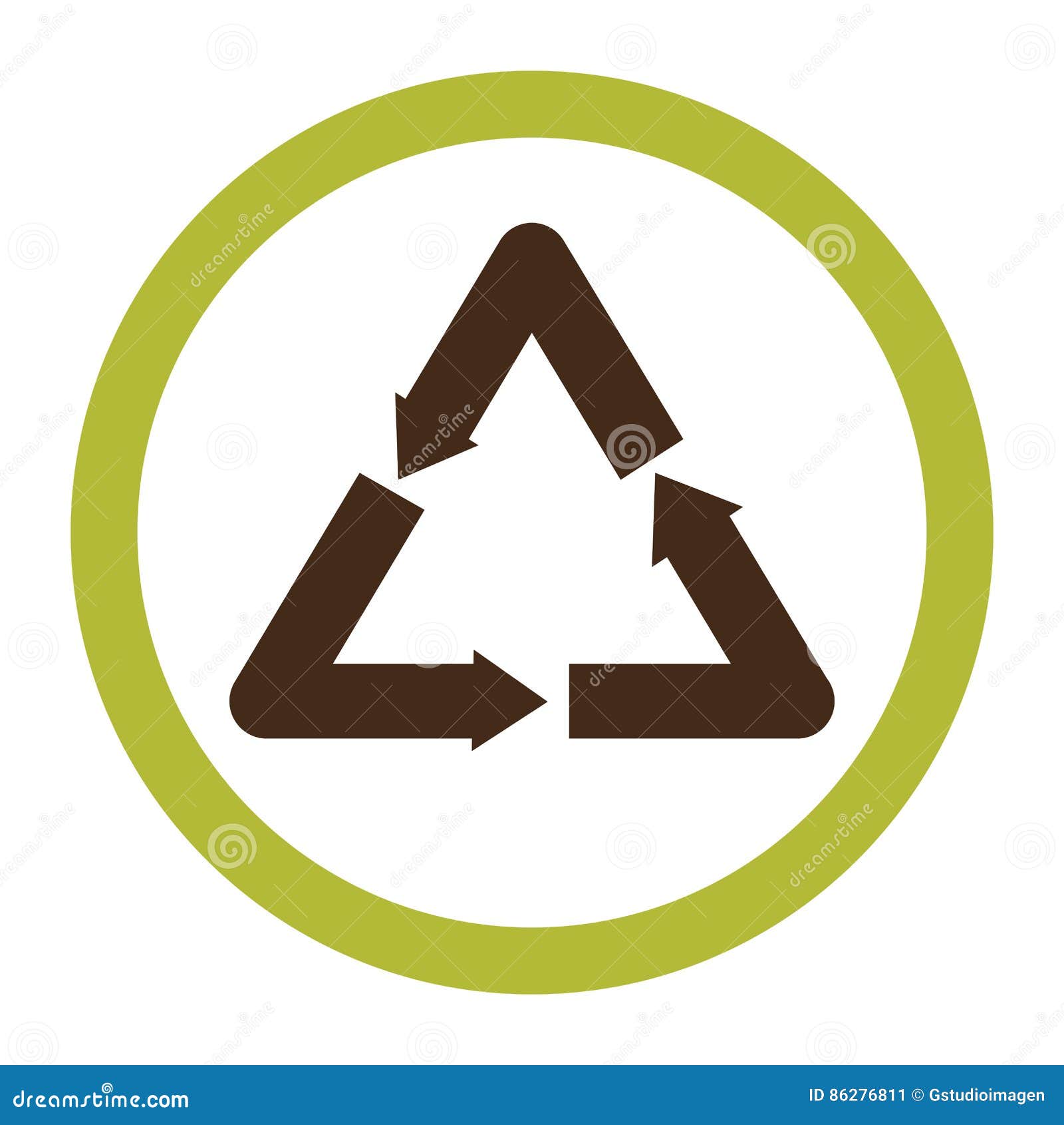 Circular Emblem with Recycle Symbol Stock Vector - Illustration of ...