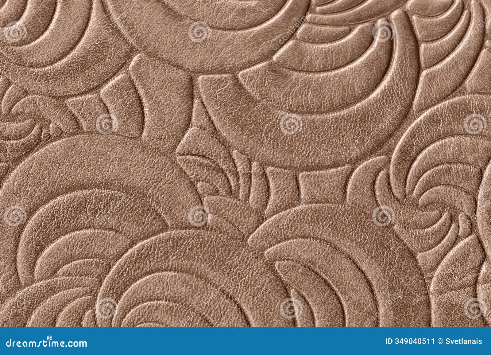 Circular Embossed Leather Pattern with Curved Lines and Warm Brown ...