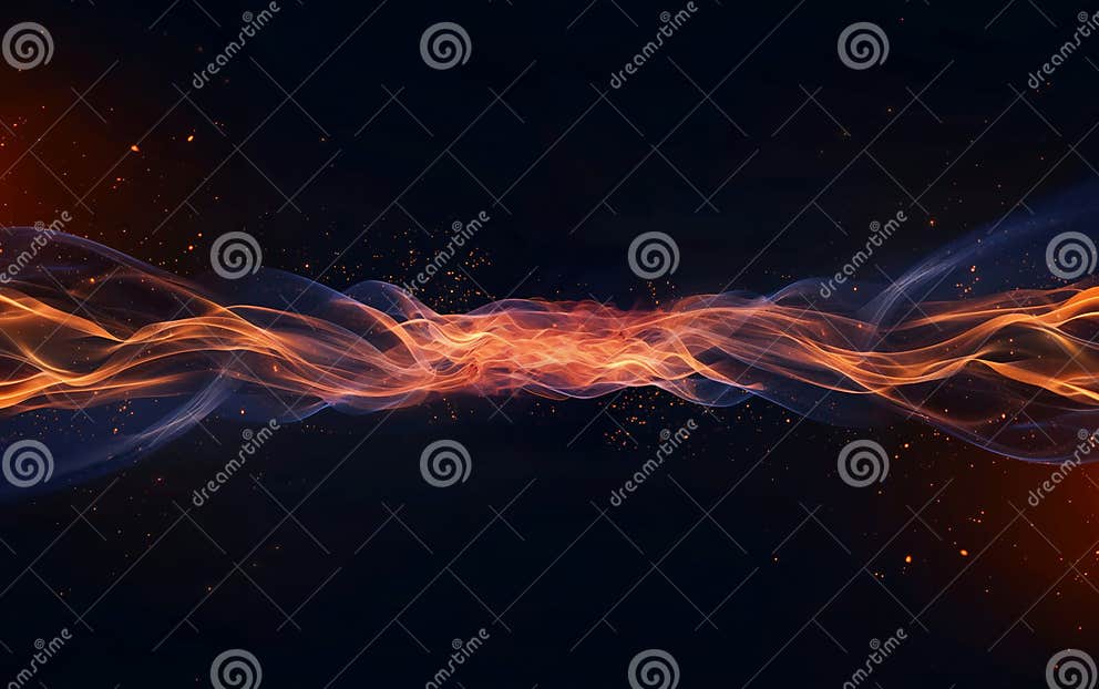 Circular Energy Swirl with Glowing Particles Stock Image - Image of ...
