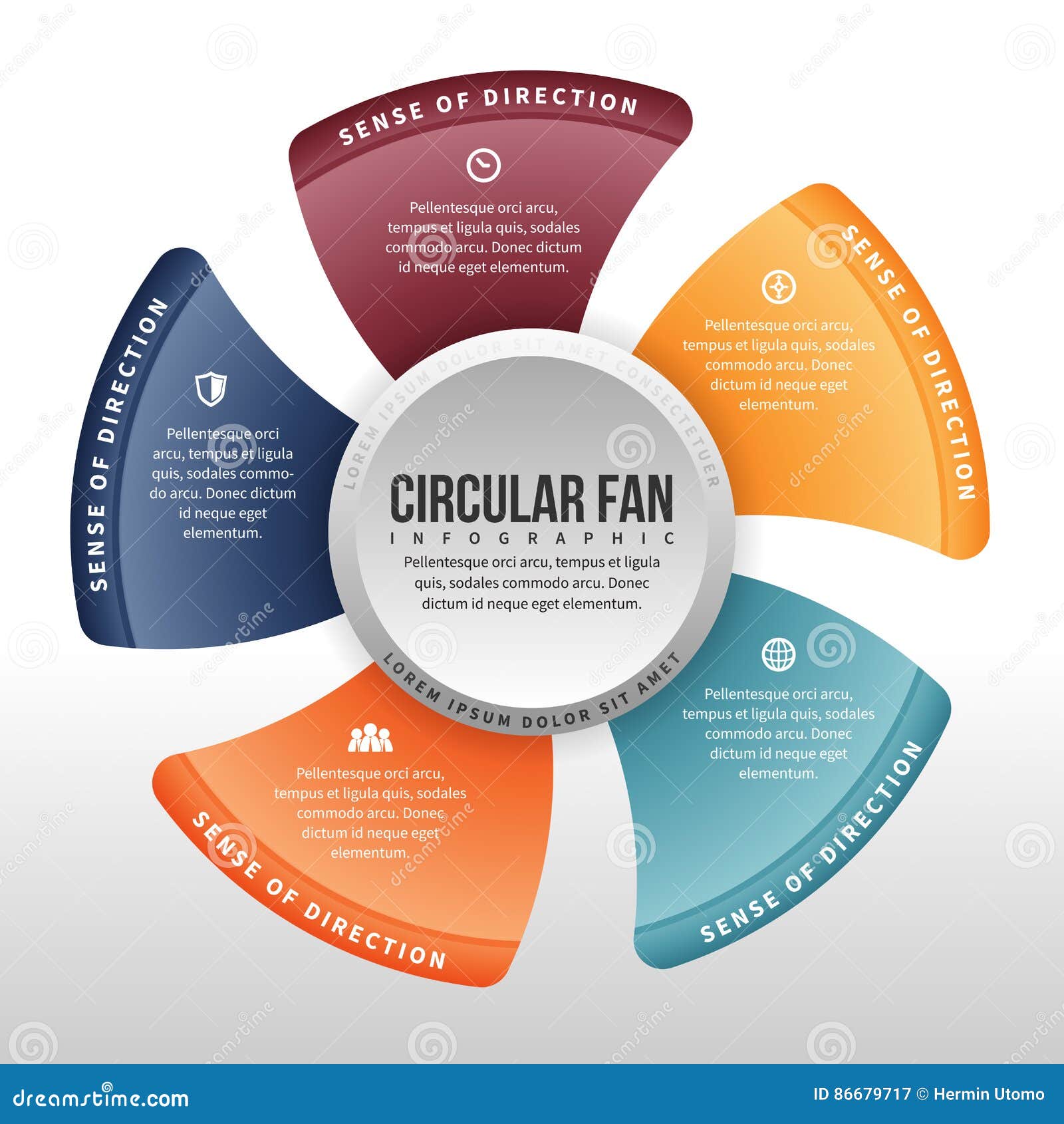 Circular Fan Infographic stock vector. Illustration of progress - 86679717