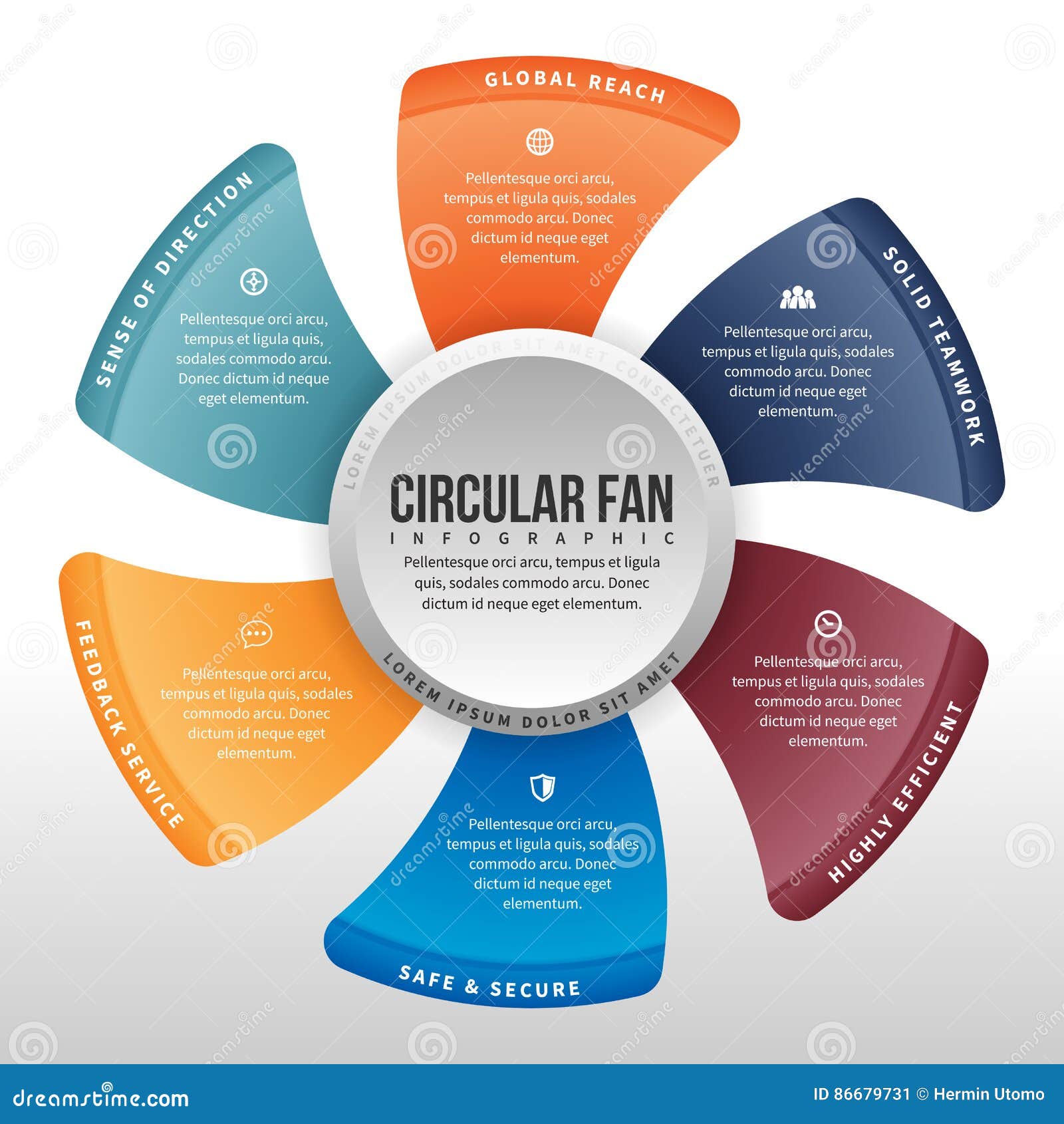 Circular Fan Infographic stock vector. Illustration of modern - 86679731