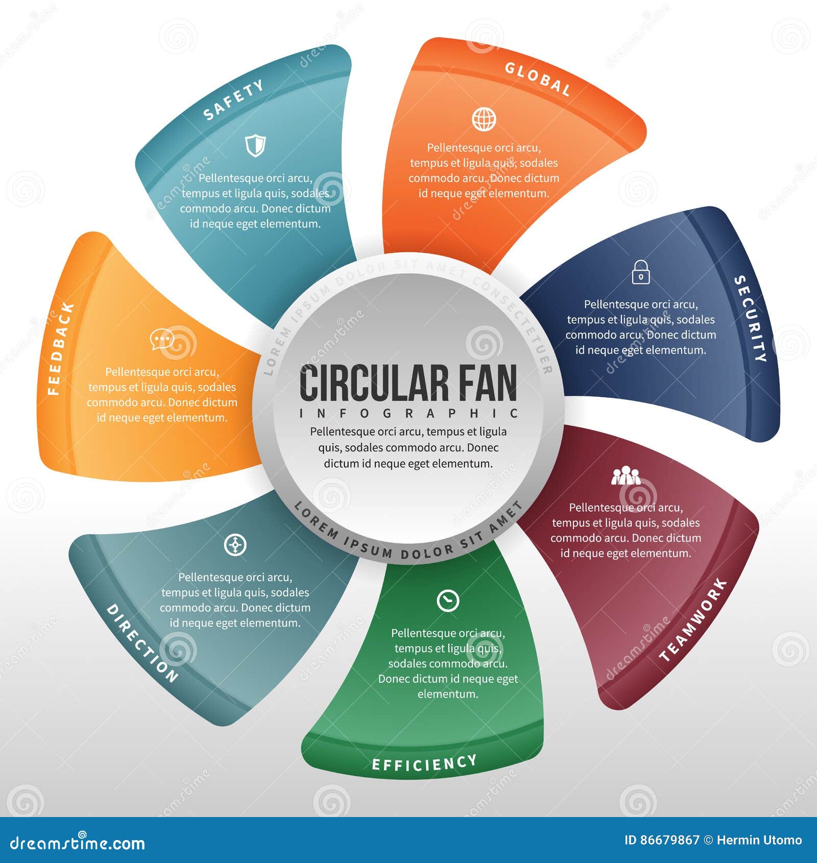 Circular Fan Infographic stock vector. Illustration of chart - 86679867