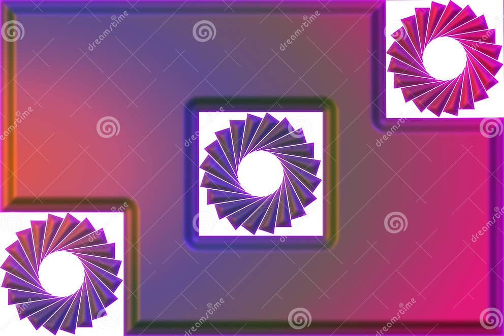 Circular Fans Inside Boxes in an Abstract Colorful World Stock ...