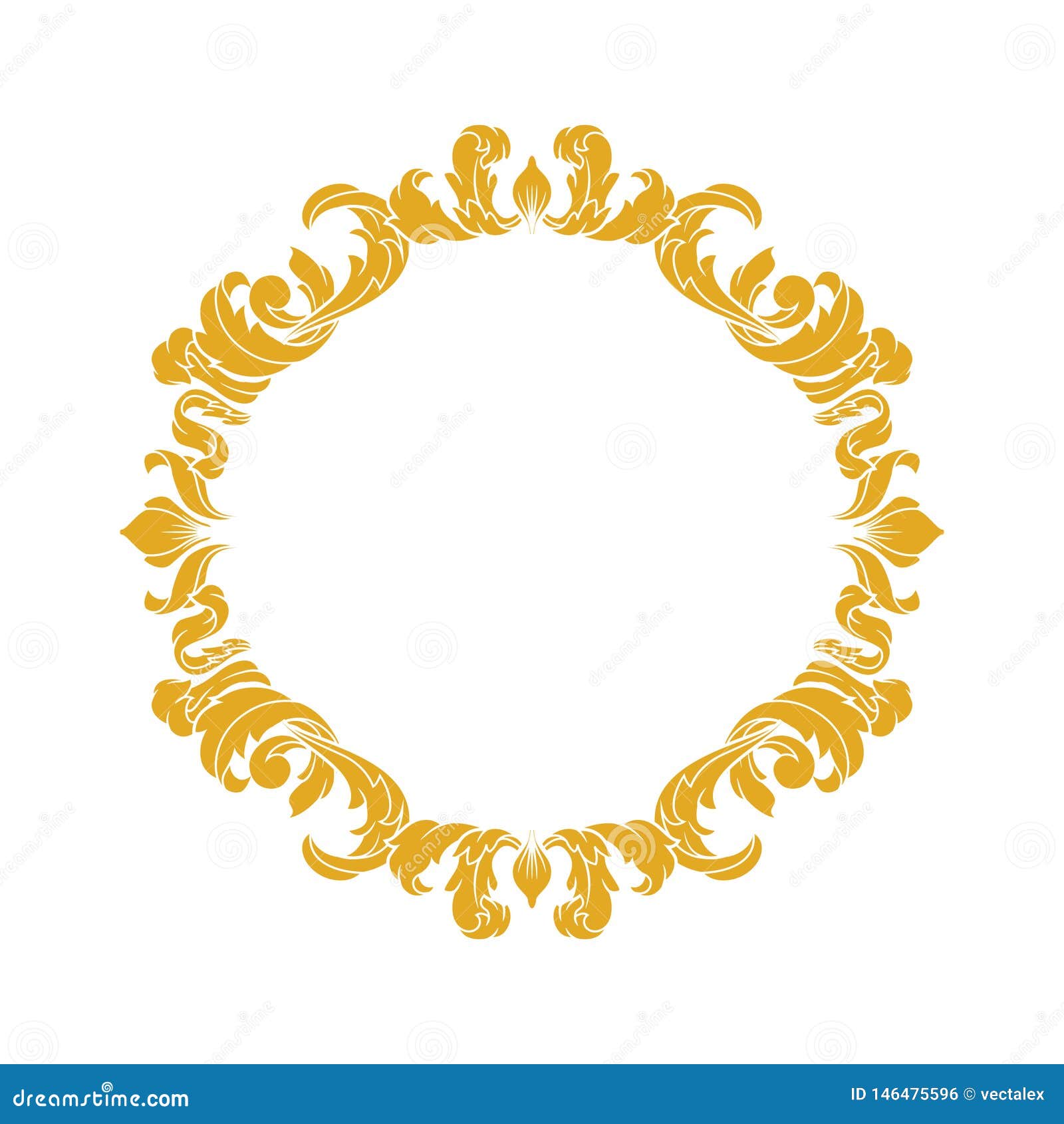 Elegant Circular Classic Decorative Floral Ornamental Vintage Swirl ...