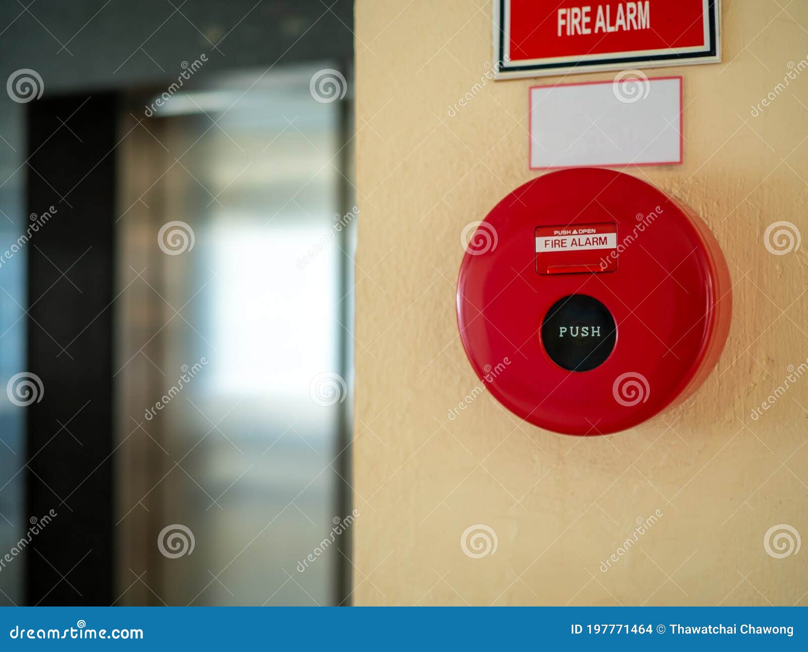 A Circular Fire Alarm Hung on the Wall in a Hospital Stock Photo ...