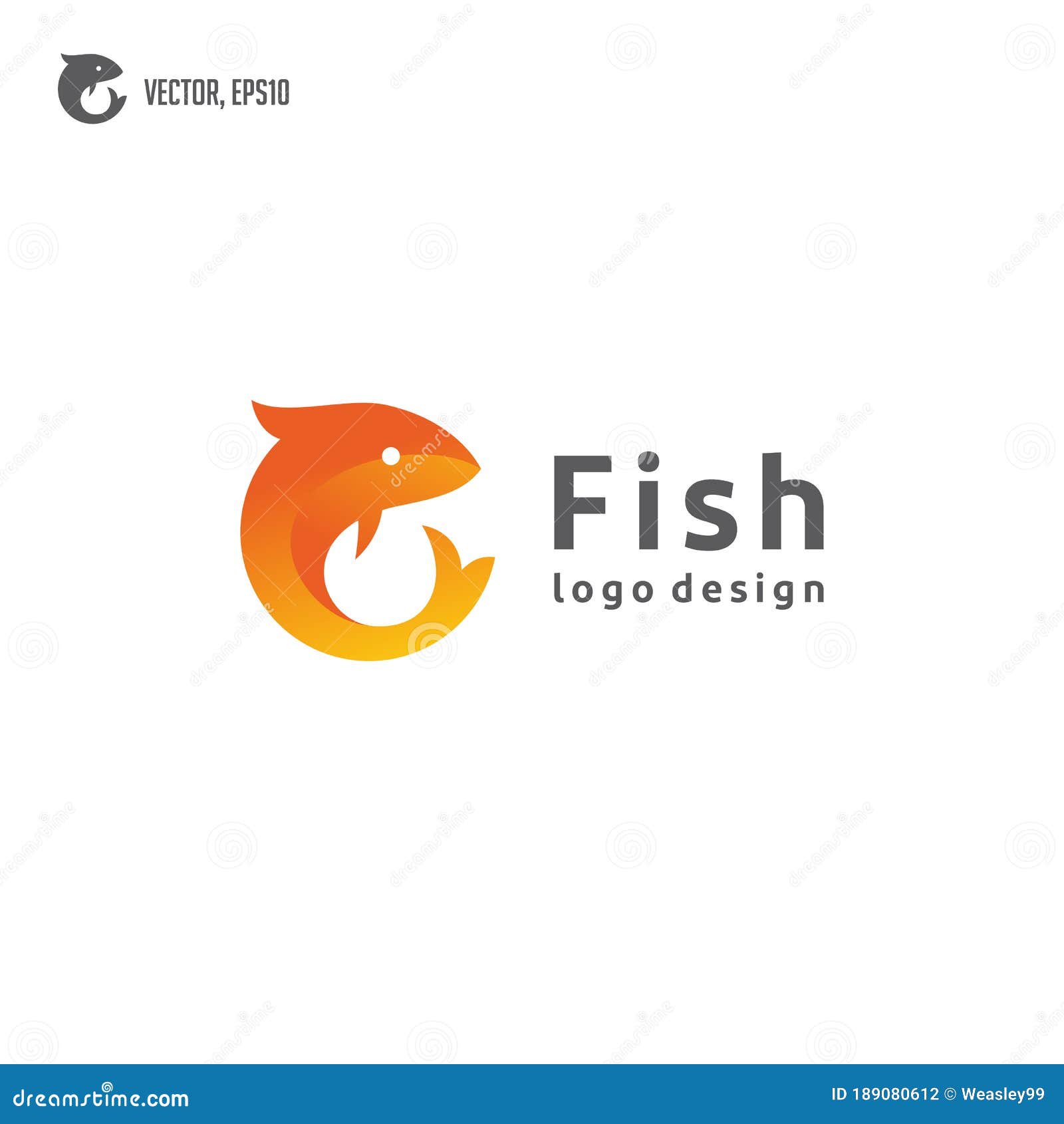 Simple Circular Fish Logo Design Stock Vector - Illustration of vector ...