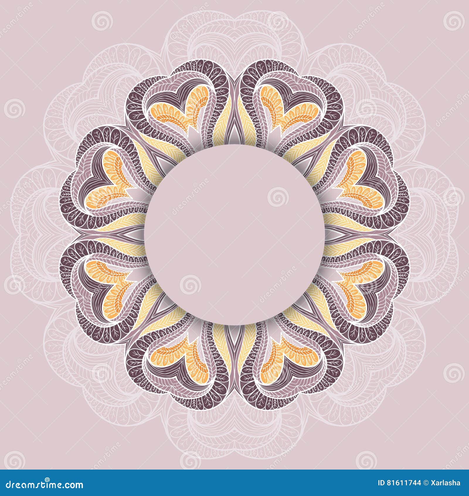 Circular floral ornament stock vector. Illustration of ornaments - 81611744