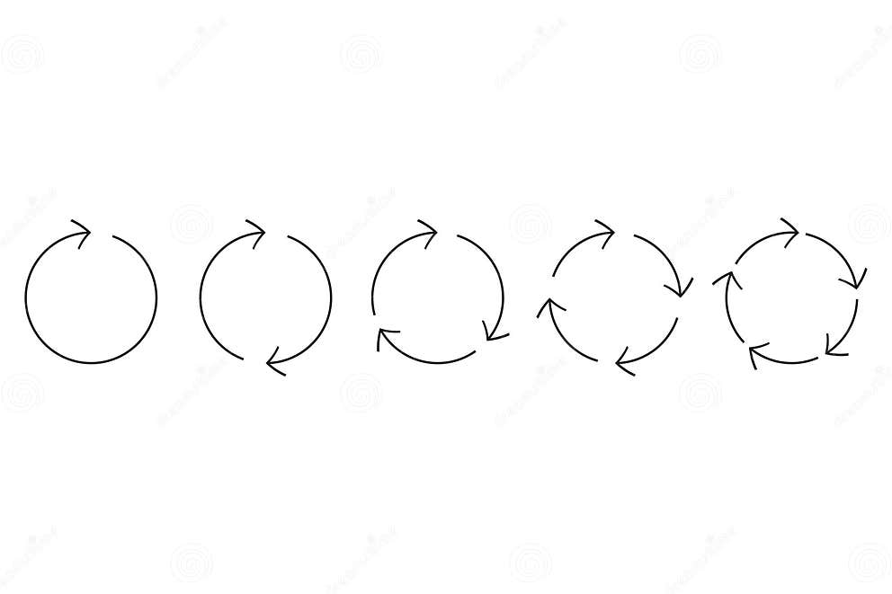 Circular Flow Process. Rotational Motion Loops. Simple Vector Graphics ...