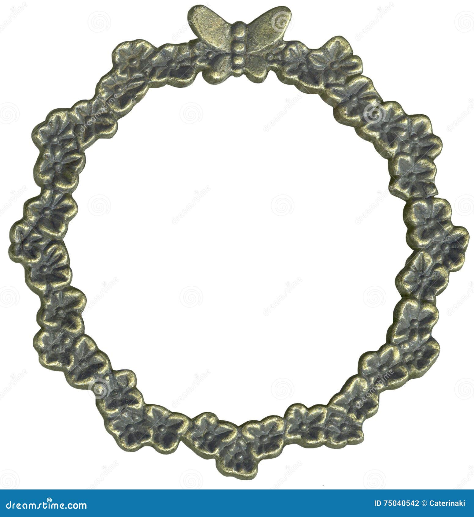 Circular Flower Frame Made of Metal Stock Photo - Image of decorated ...