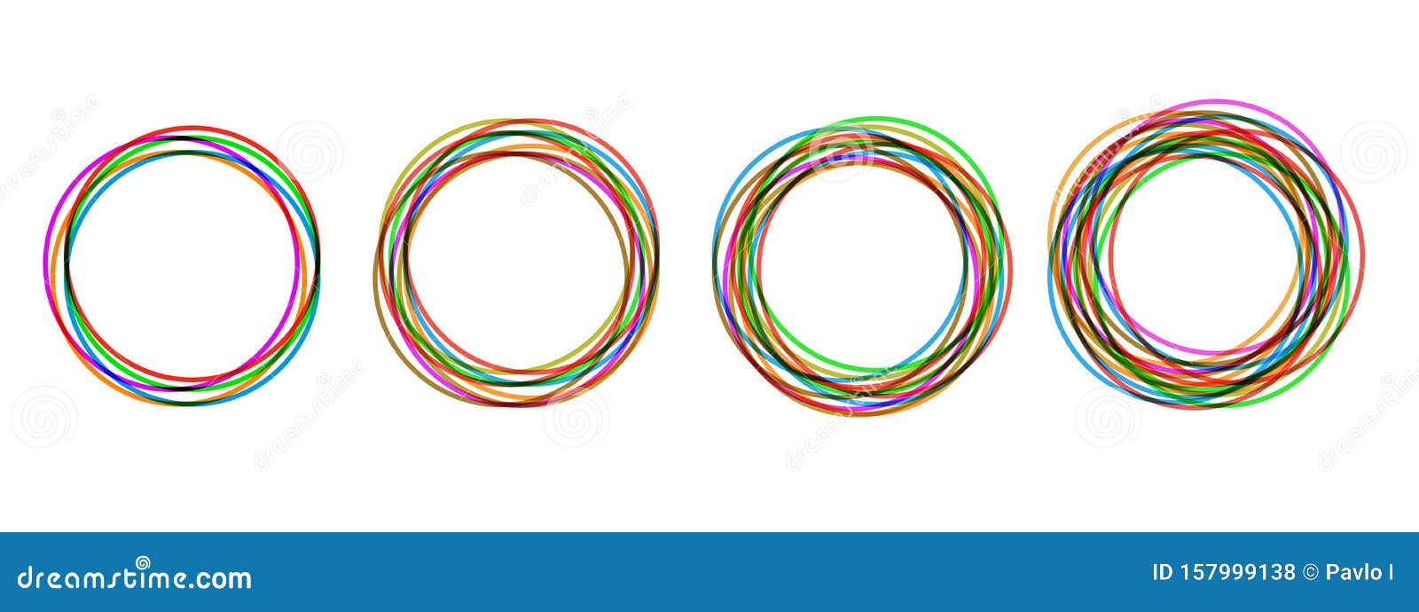Circular Form, Set of Circles Using Sketch Drawing Circle Lines ...